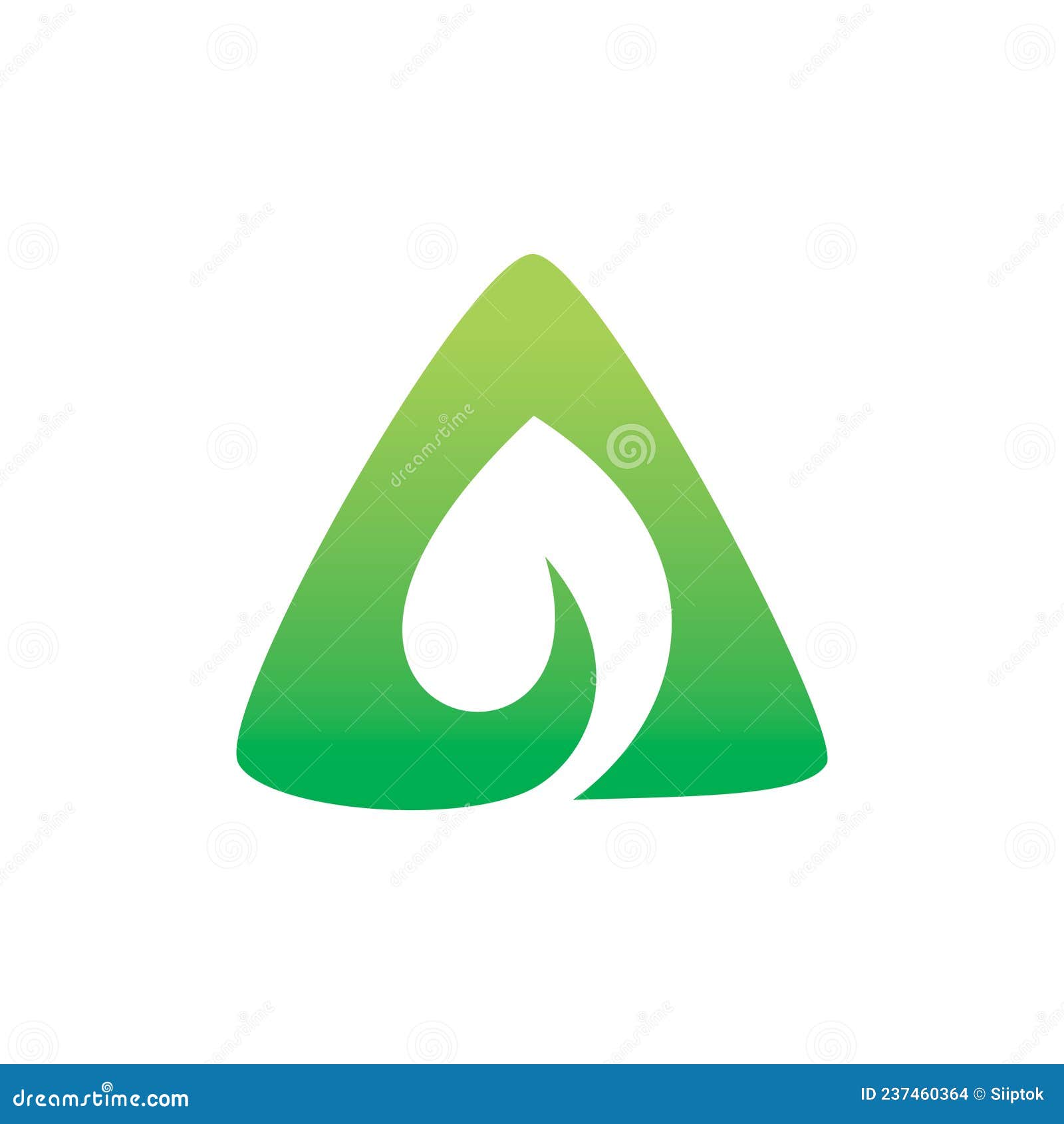Green Color Triangle Leaf Logo Design Stock Vector - Illustration of ...