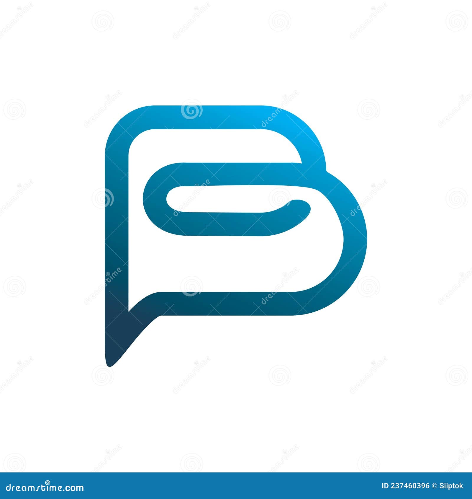 Blue Color Initial Letter B Chat Logo Design Stock Vector ...