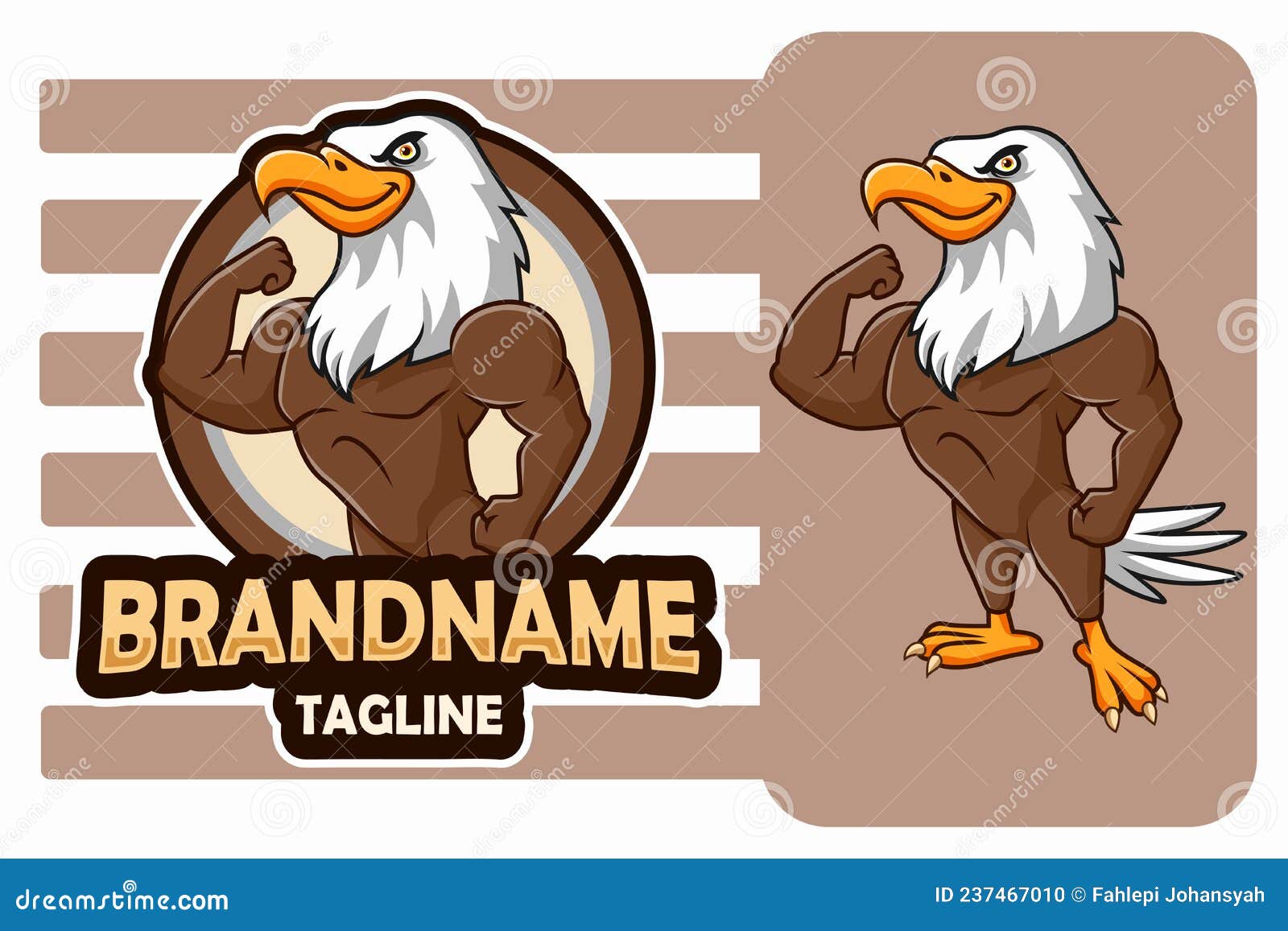 Cartoon Strong Eagle Design Template Stock Vector - Illustration of ...