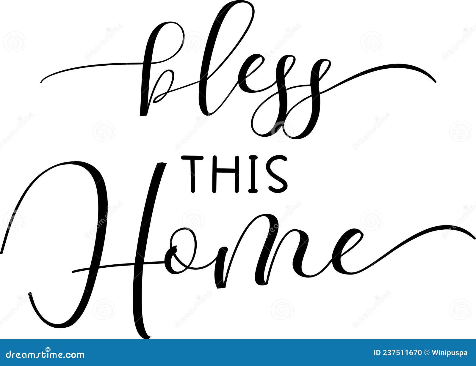 Printable God Bless You. Short Phrase. Hand Lettering Brush Calligraphy ...