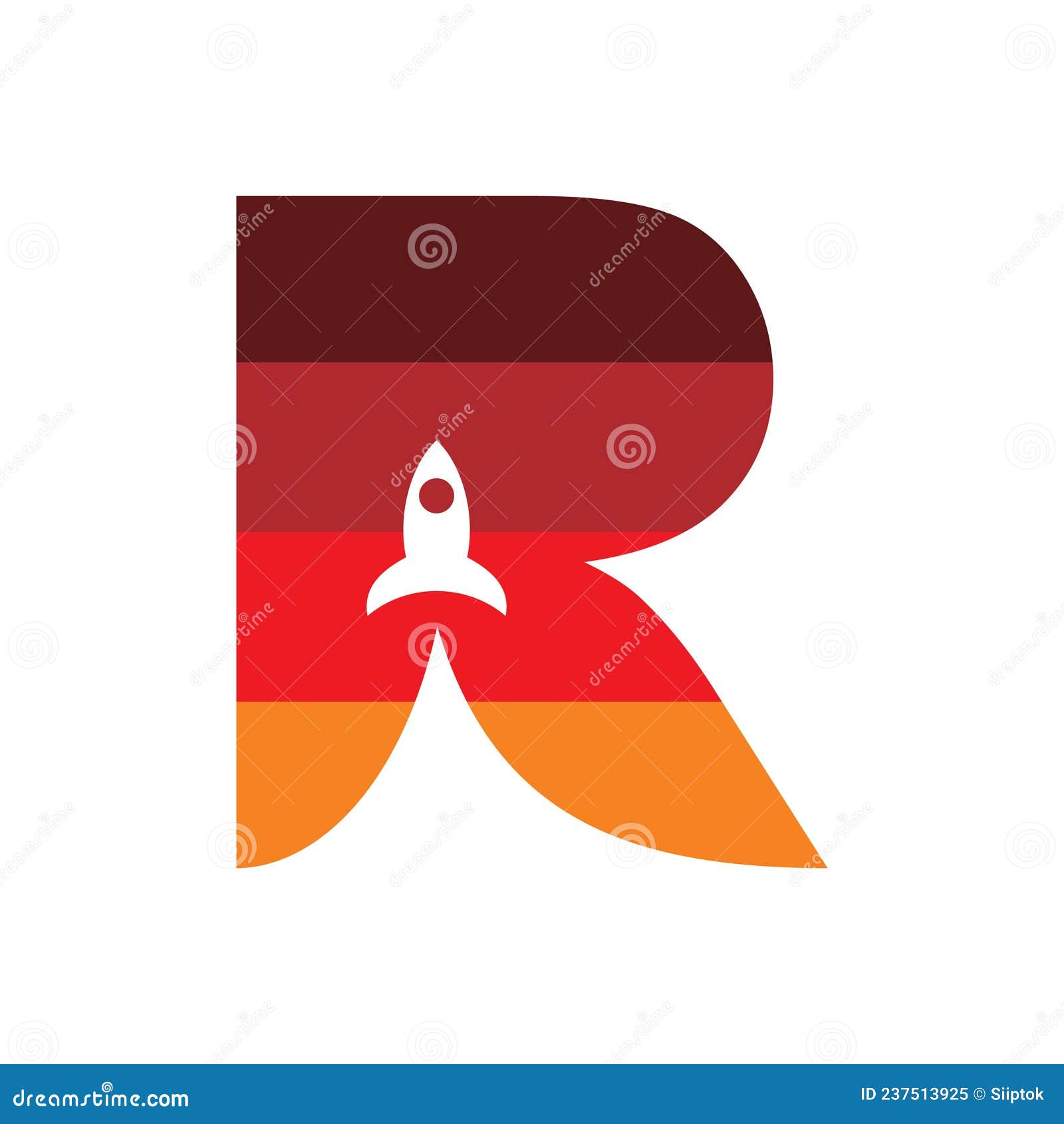 Initial R Letter Rocket Logo Design Stock Vector - Illustration of ...