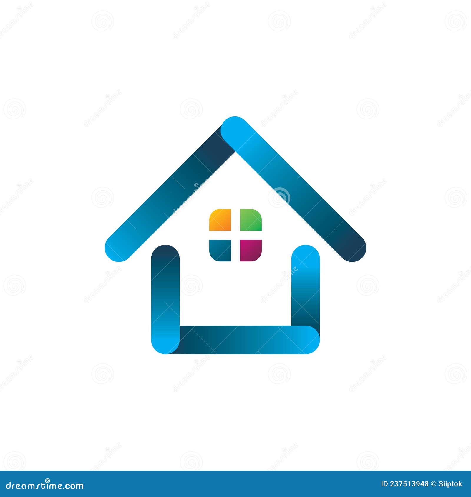 Blue Creative Window House Logo Design Stock Vector - Illustration of ...