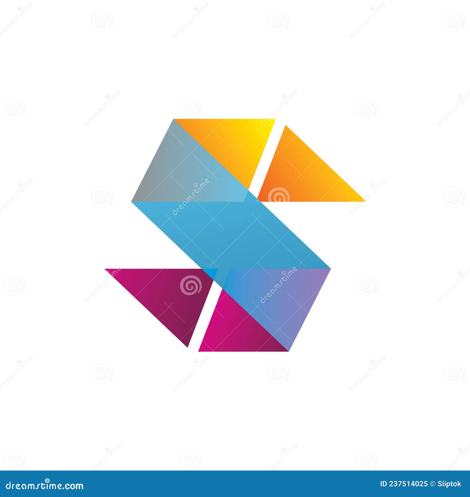 Full Color Initial S Letter Logo Design Stock Vector - Illustration of ...
