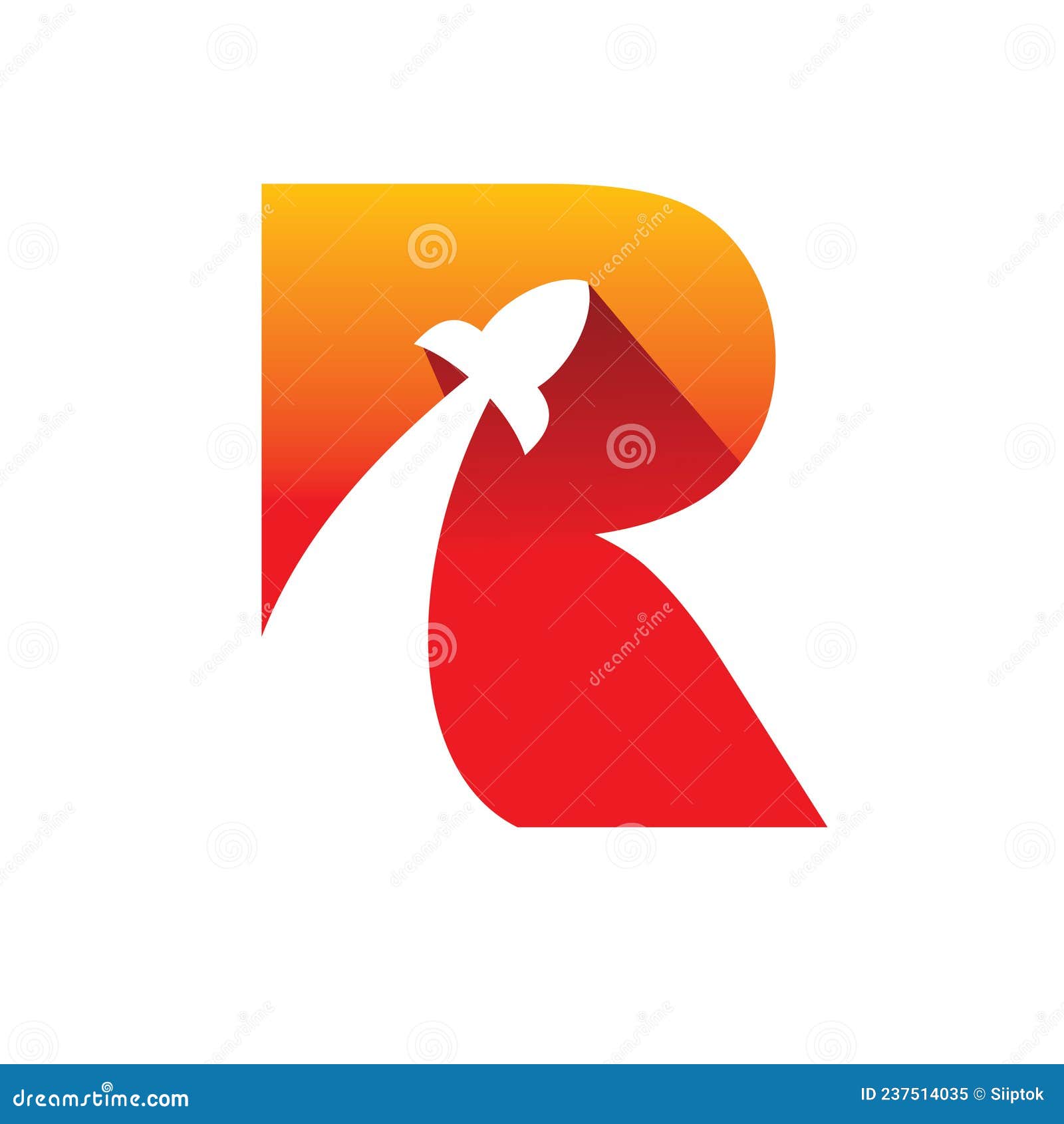 Red Initial R Letter Rocket Logo Design Stock Vector - Illustration of ...