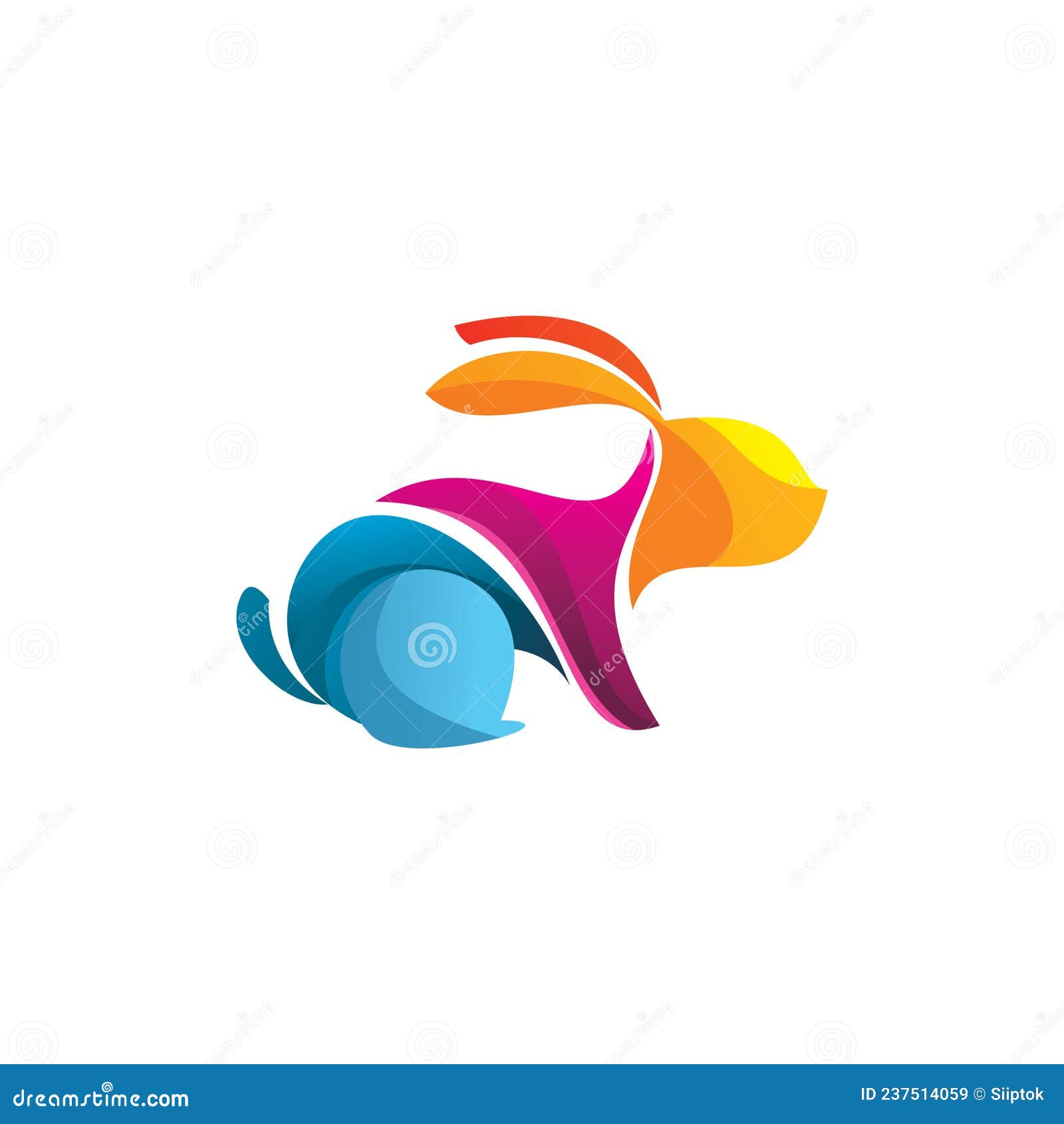 Full Color Rabbit Logo Design Stock Vector - Illustration of curve ...