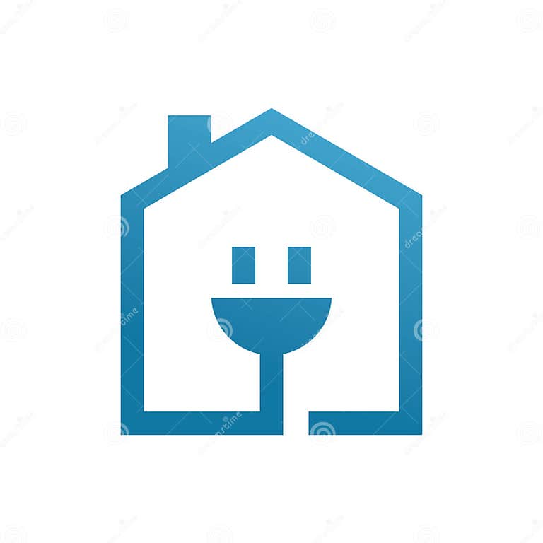 Electric Blue House Logo Design Stock Vector - Illustration of curve ...