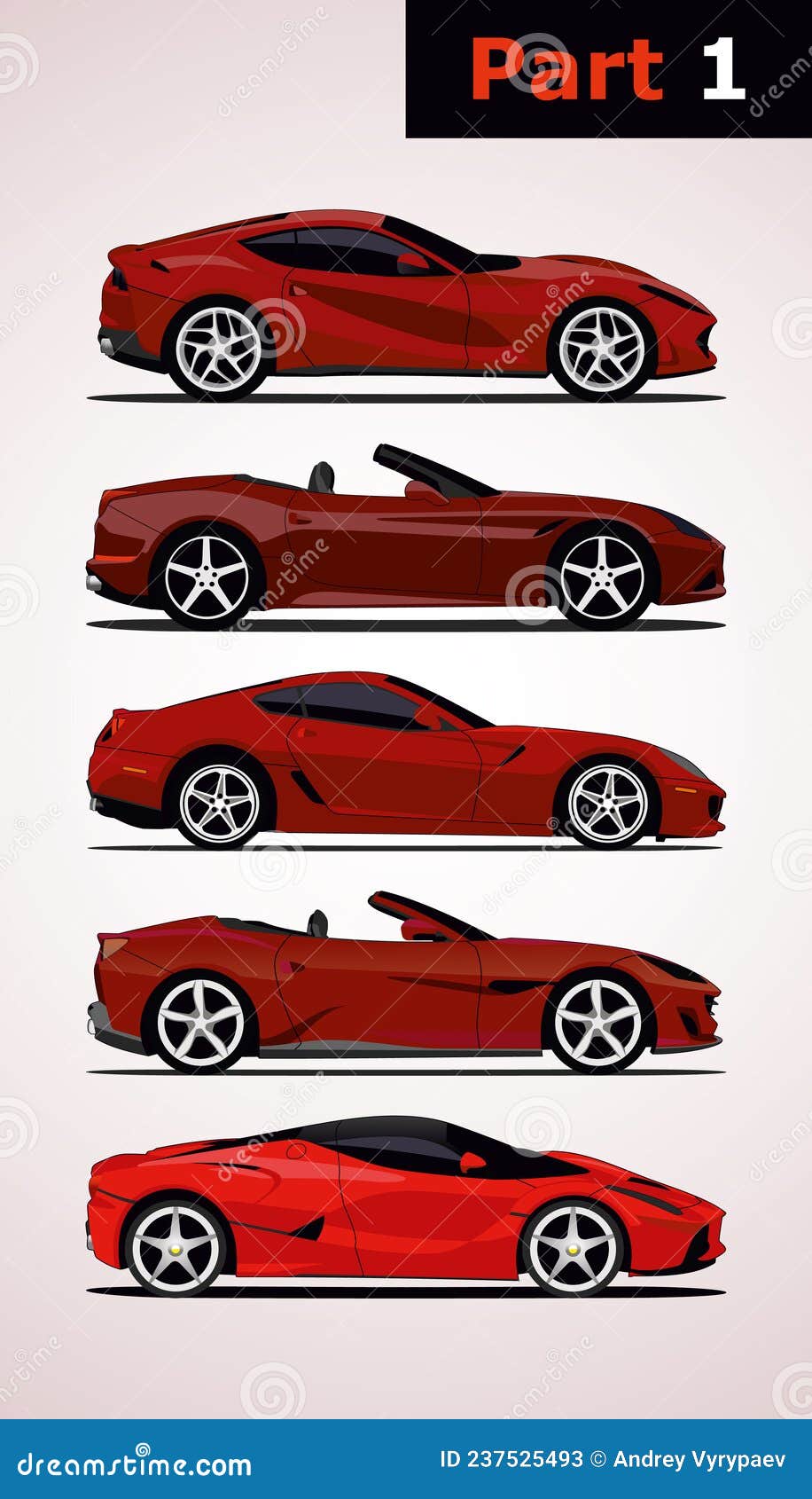 Vector set of Italian cars stock vector. Illustration of laferrari ...