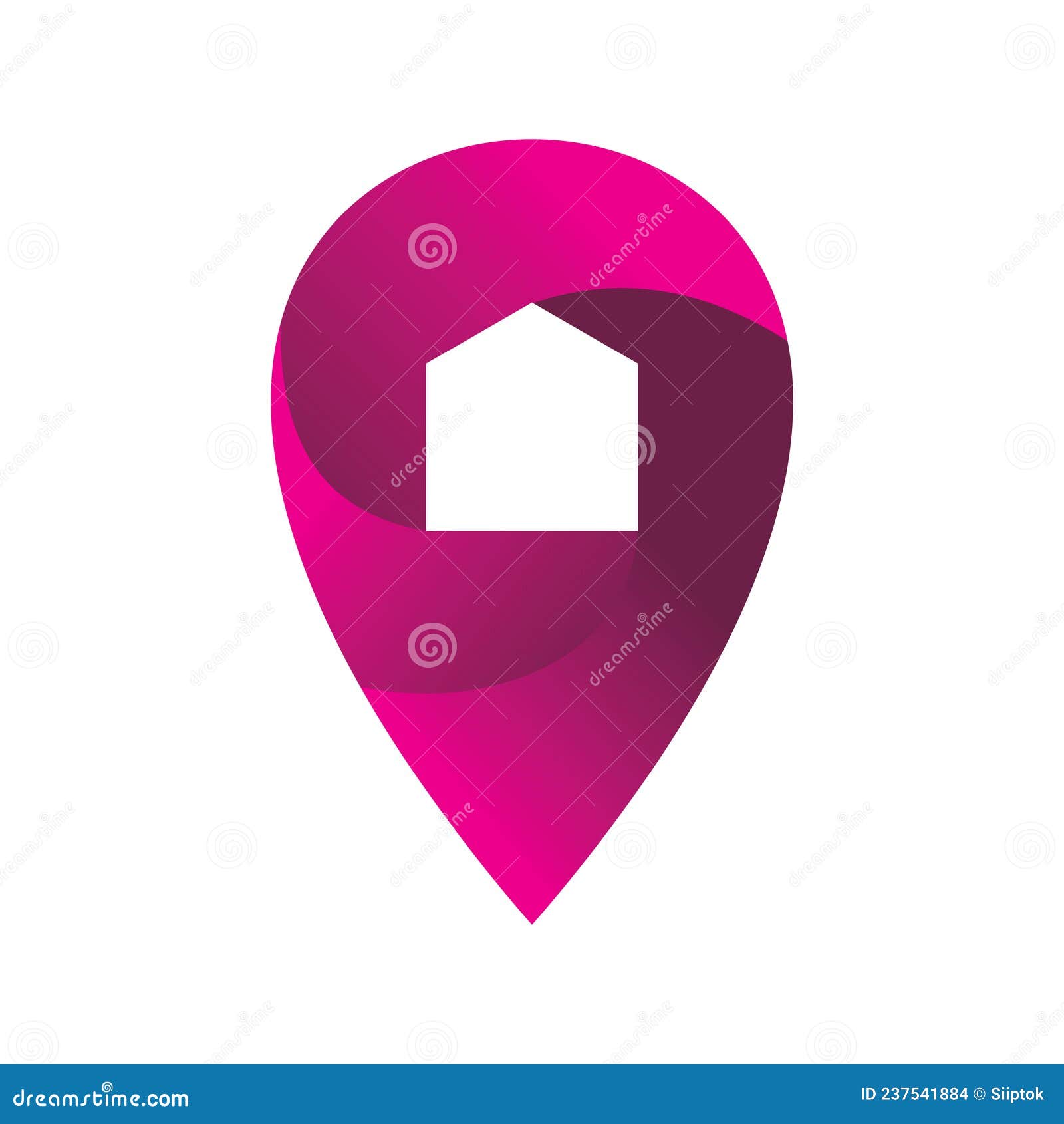 Full Color Pin Map House Logo Design Stock Vector - Illustration of ...