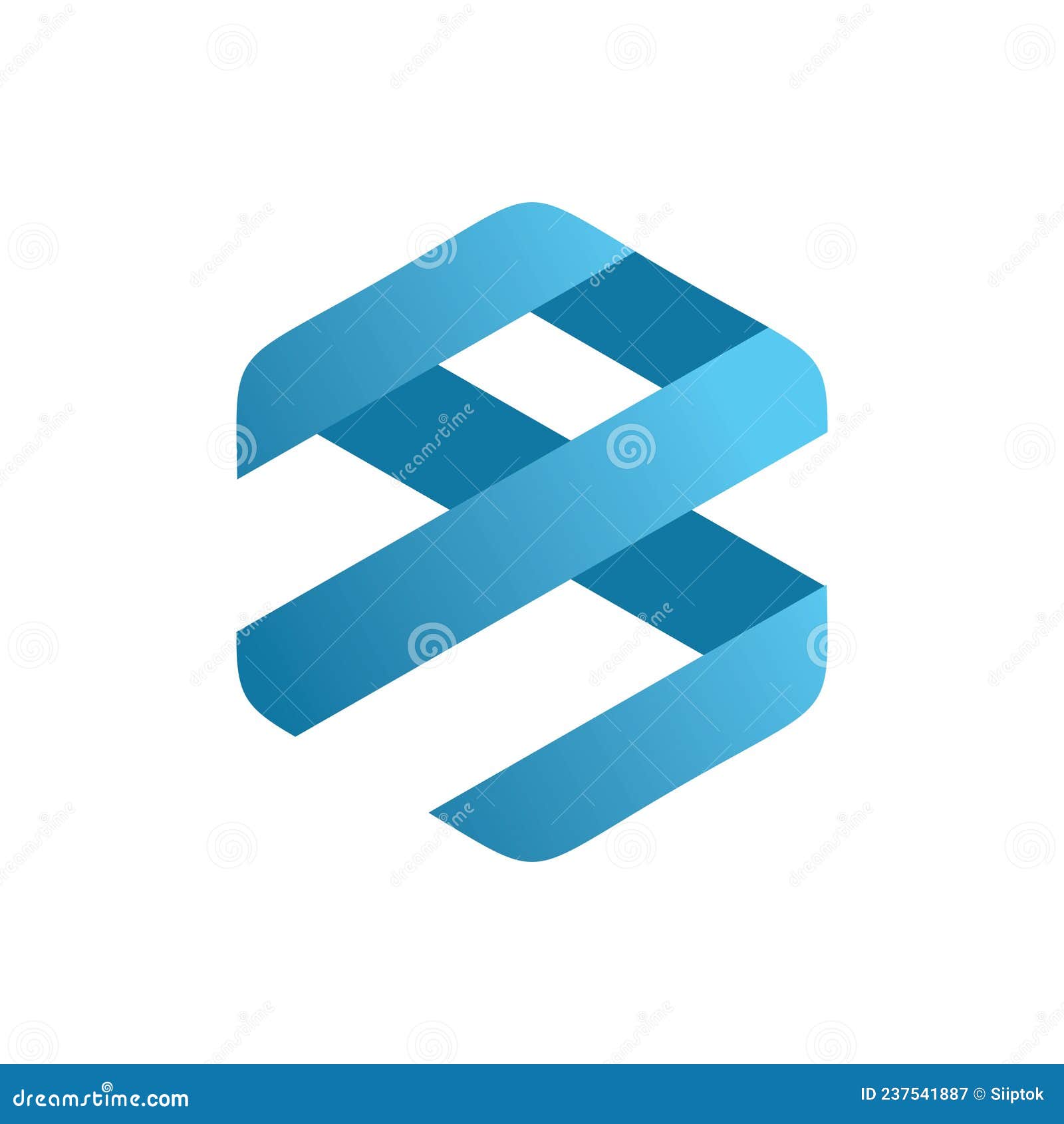 Initial B Letter Blue Color Hexagon Color Line Logo Design Stock Vector ...