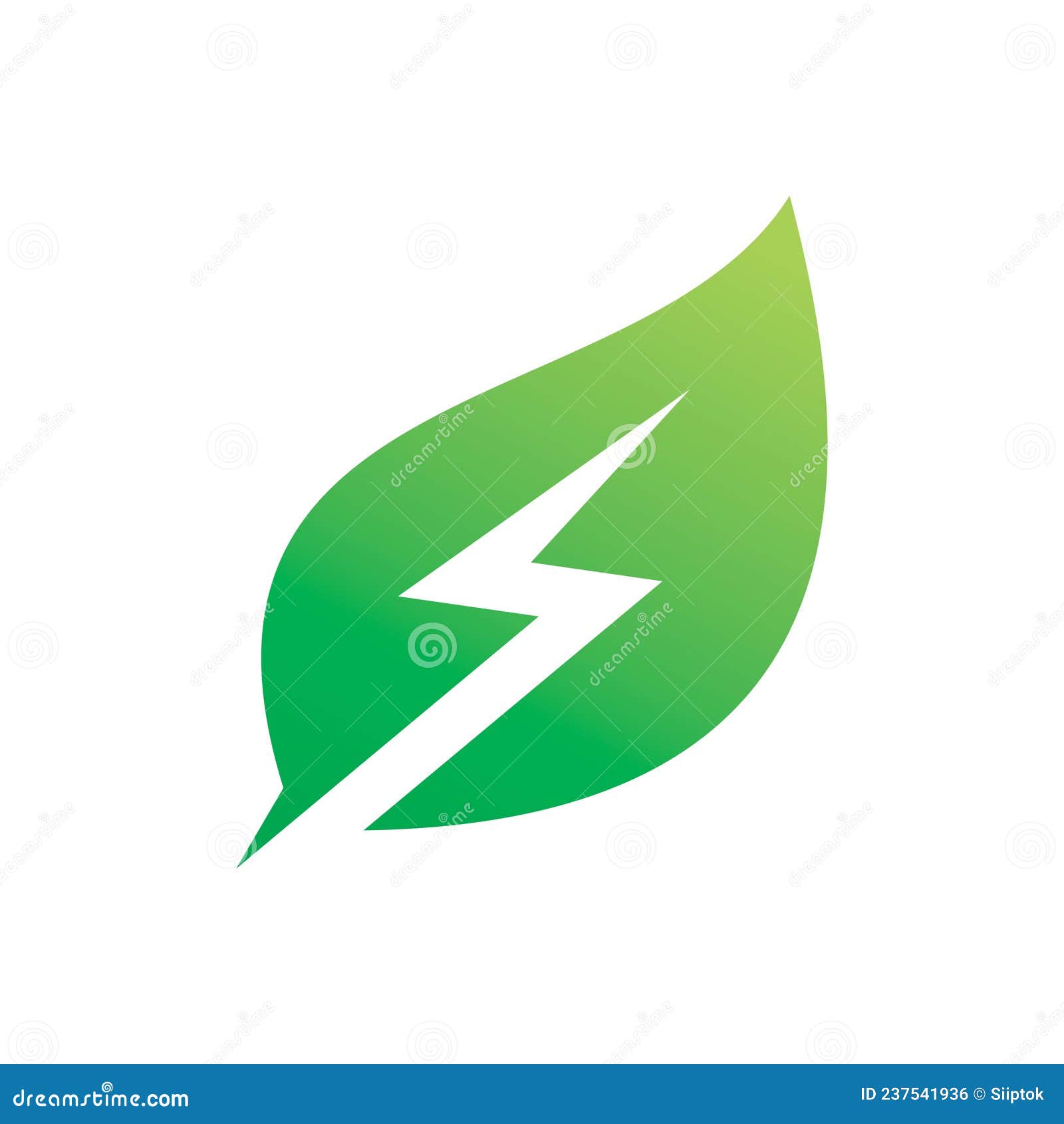 Green Eco Energy Lightning Logo Design Stock Vector - Illustration of ...