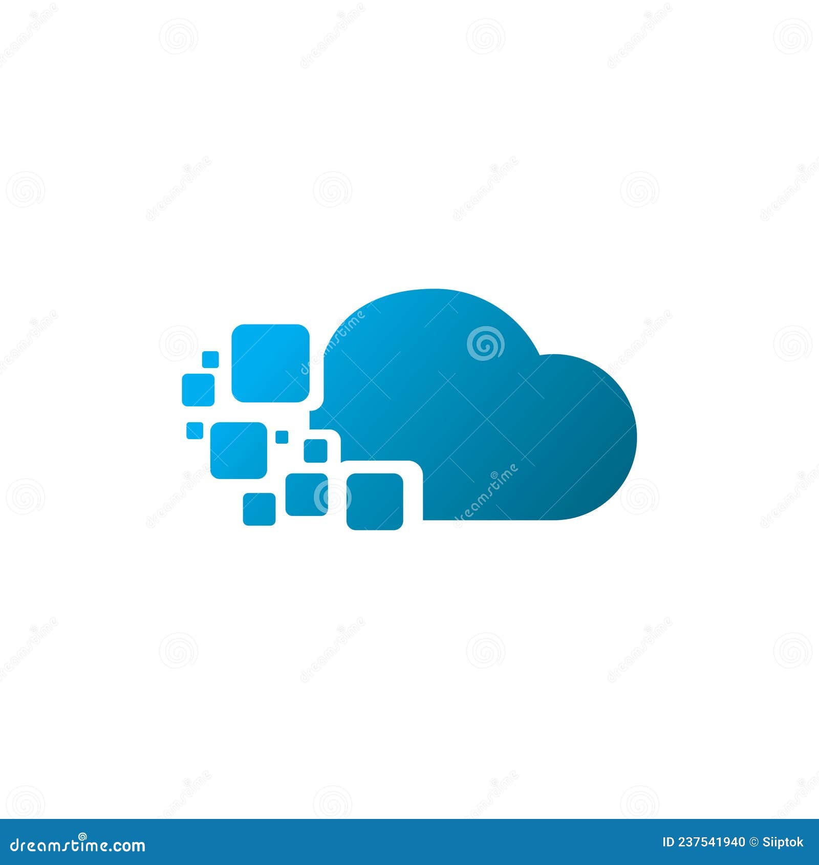 Digital Pixel Blue Cloud Logo Design Stock Vector - Illustration of ...