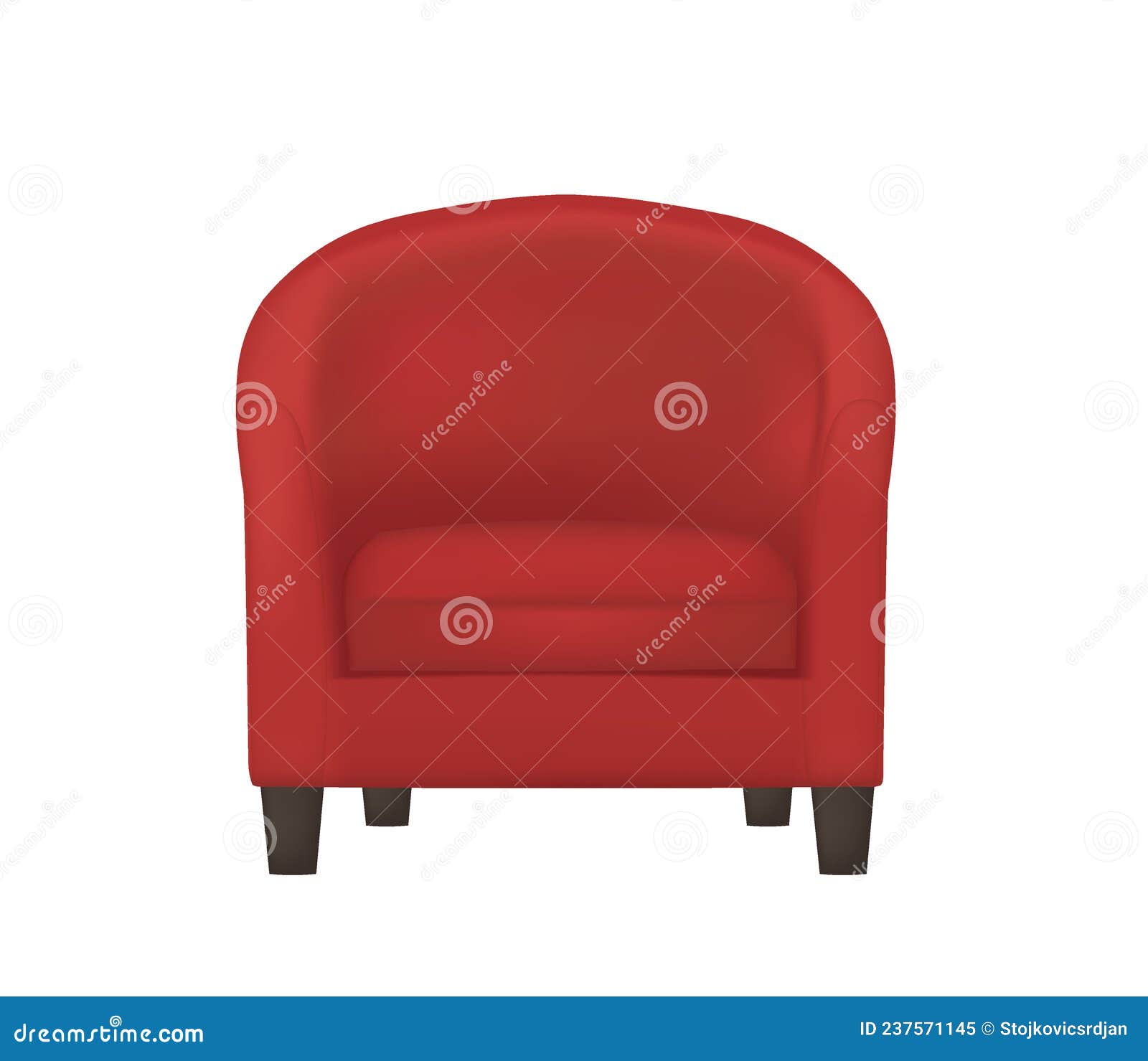 Red sofa chair stock vector. Illustration of armchair - 237571145