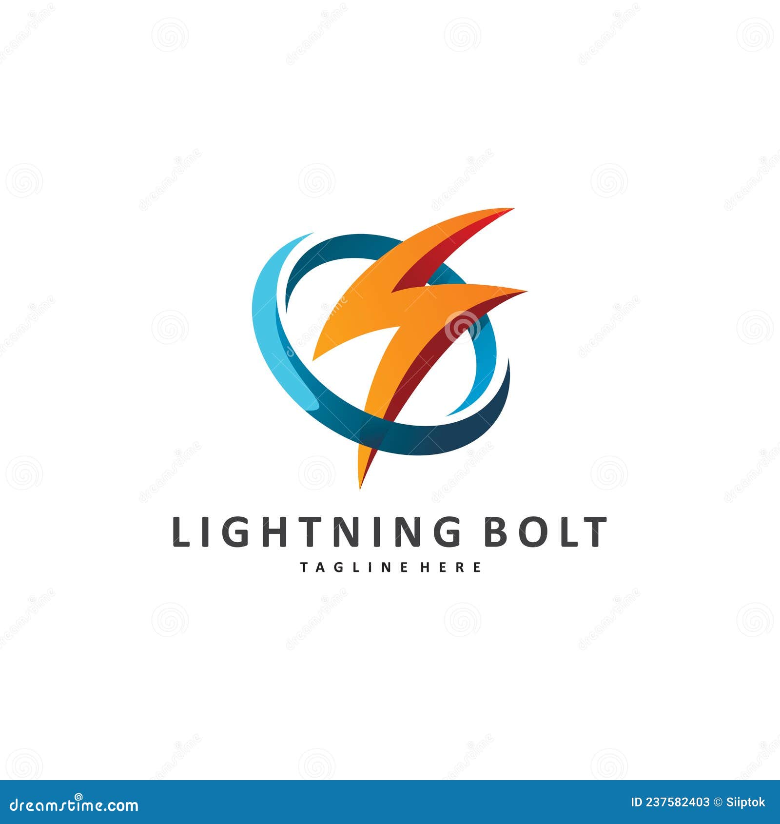 Circle Lightning Energy Power Logo Design Stock Vector - Illustration ...