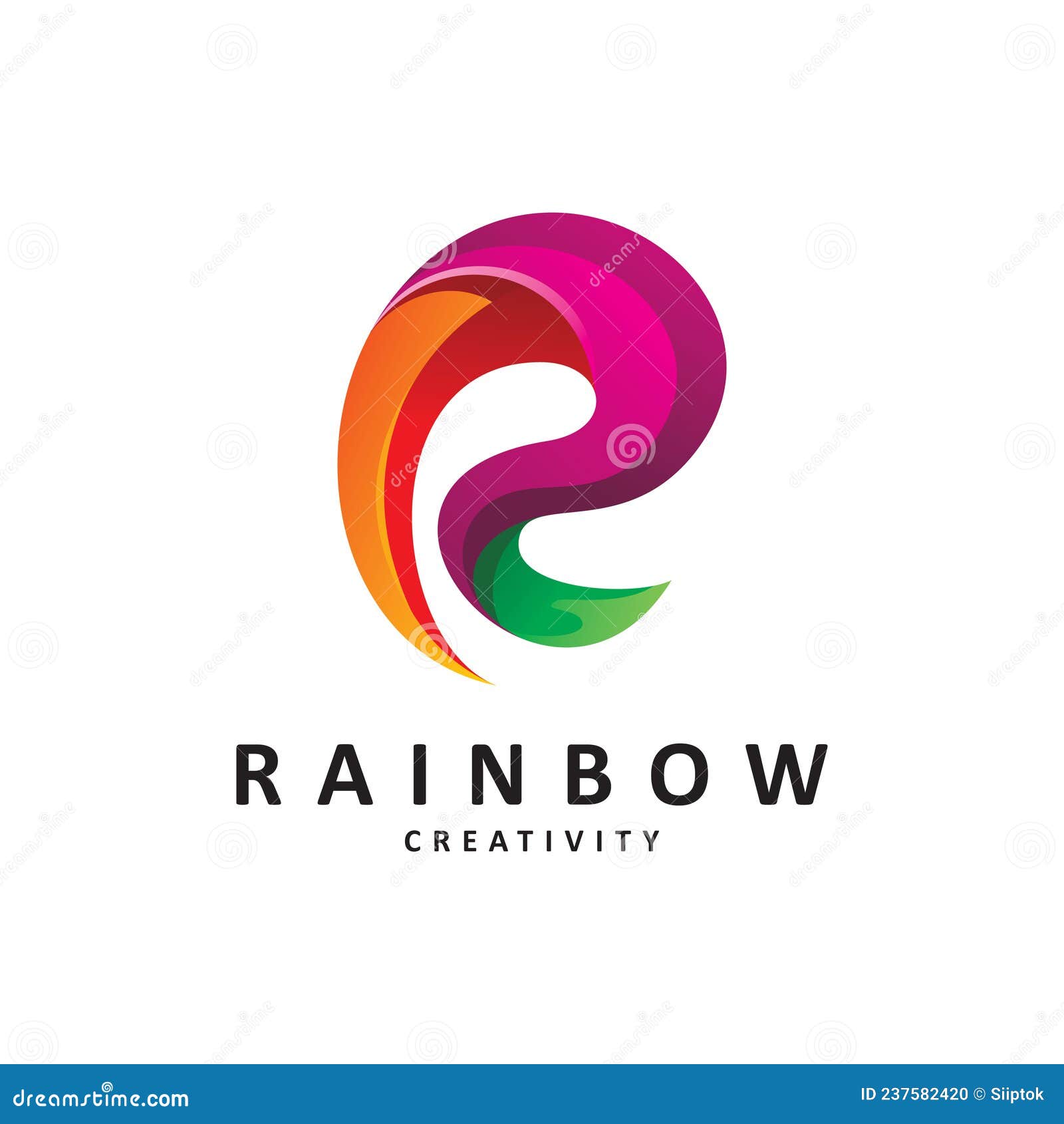 Full Color Initial R Letter Logo Design Stock Vector - Illustration of ...