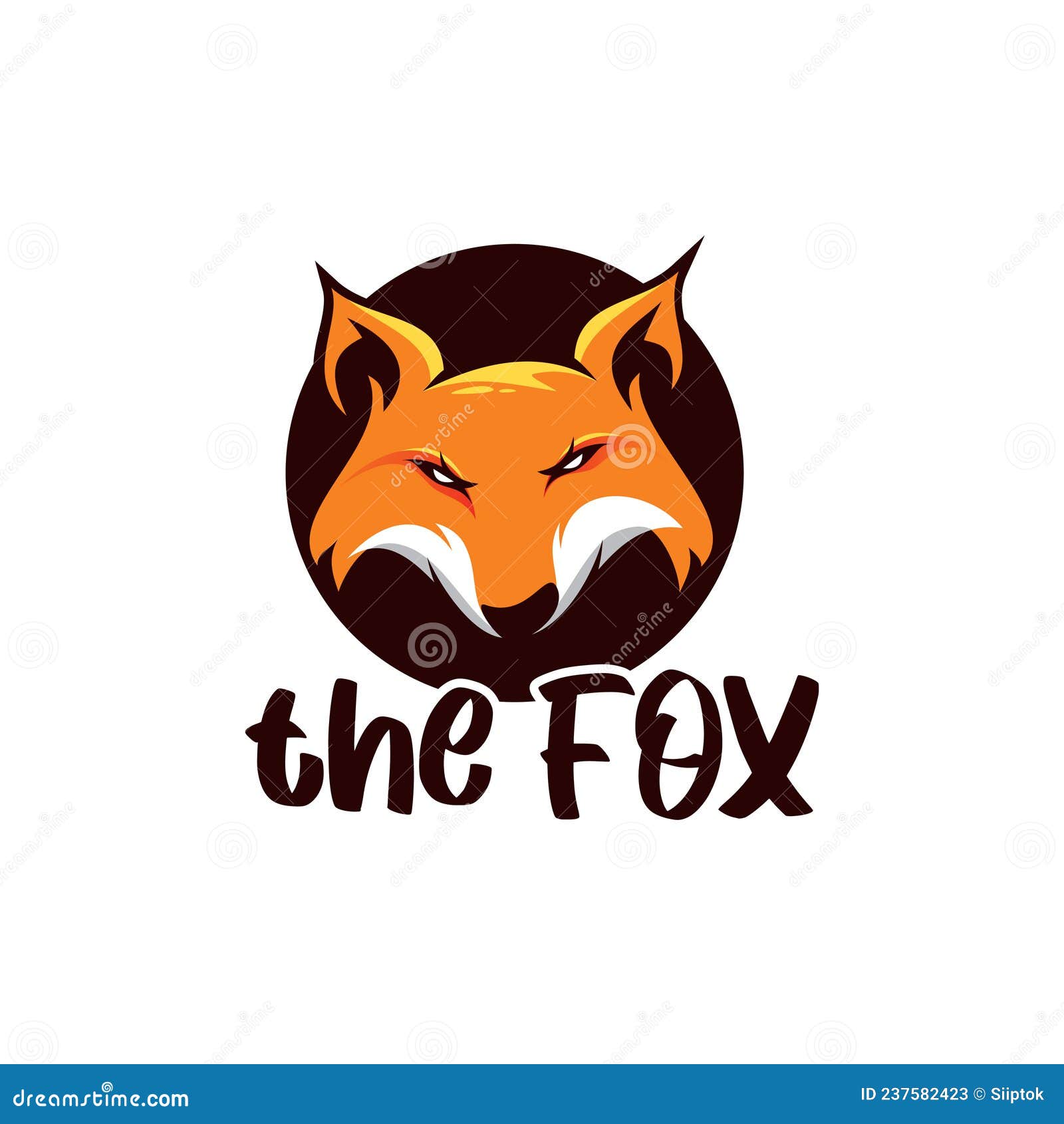 Circle Fox Head Logo Design Stock Vector - Illustration of brand ...