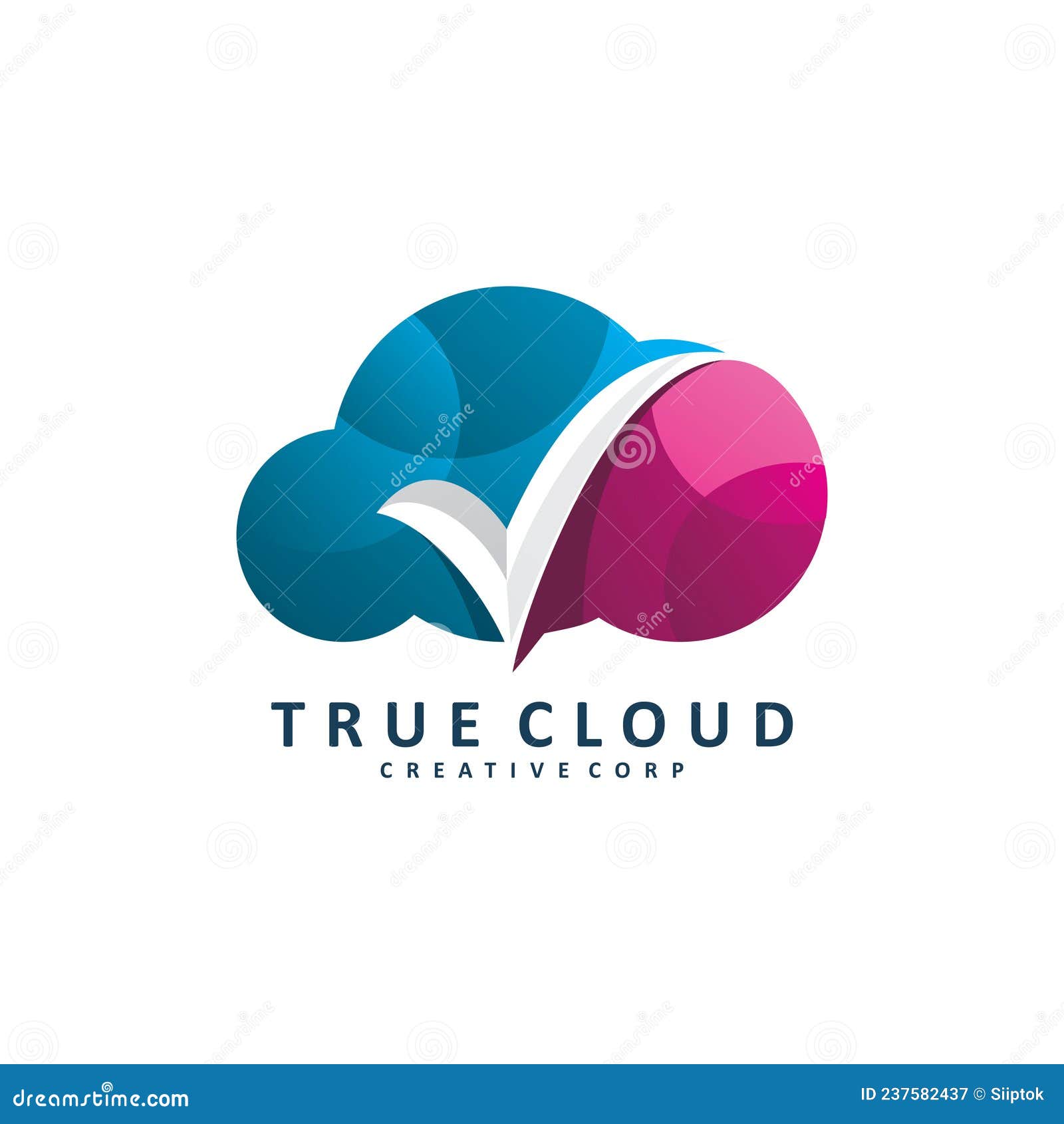 Full Color Cloud Check Logo Design Stock Vector - Illustration of full ...