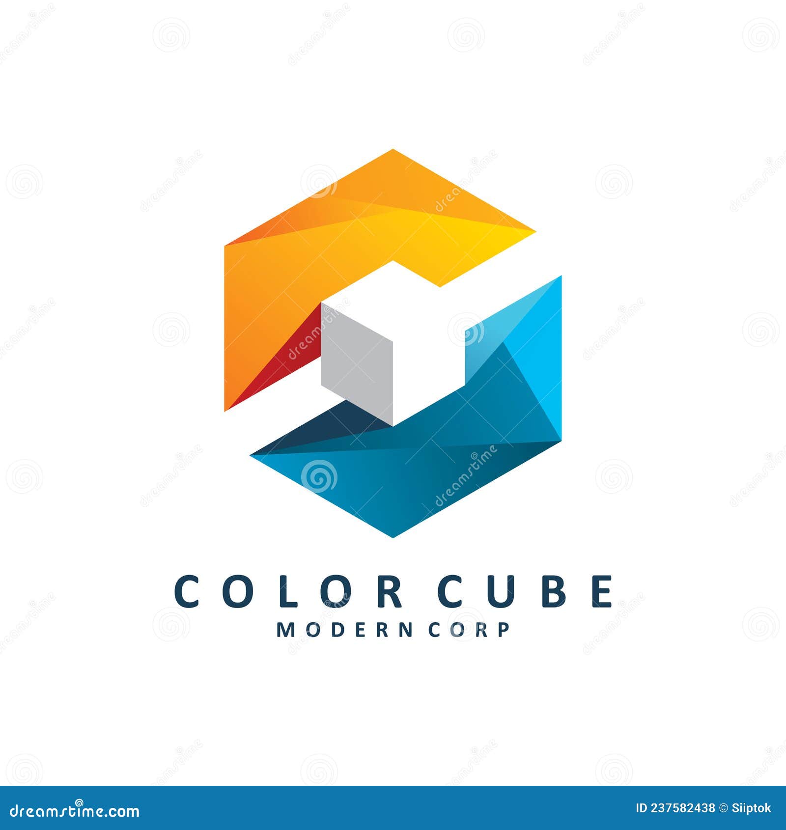 Cube Modern 3d Gradient Color Logo Design Stock Vector - Illustration ...