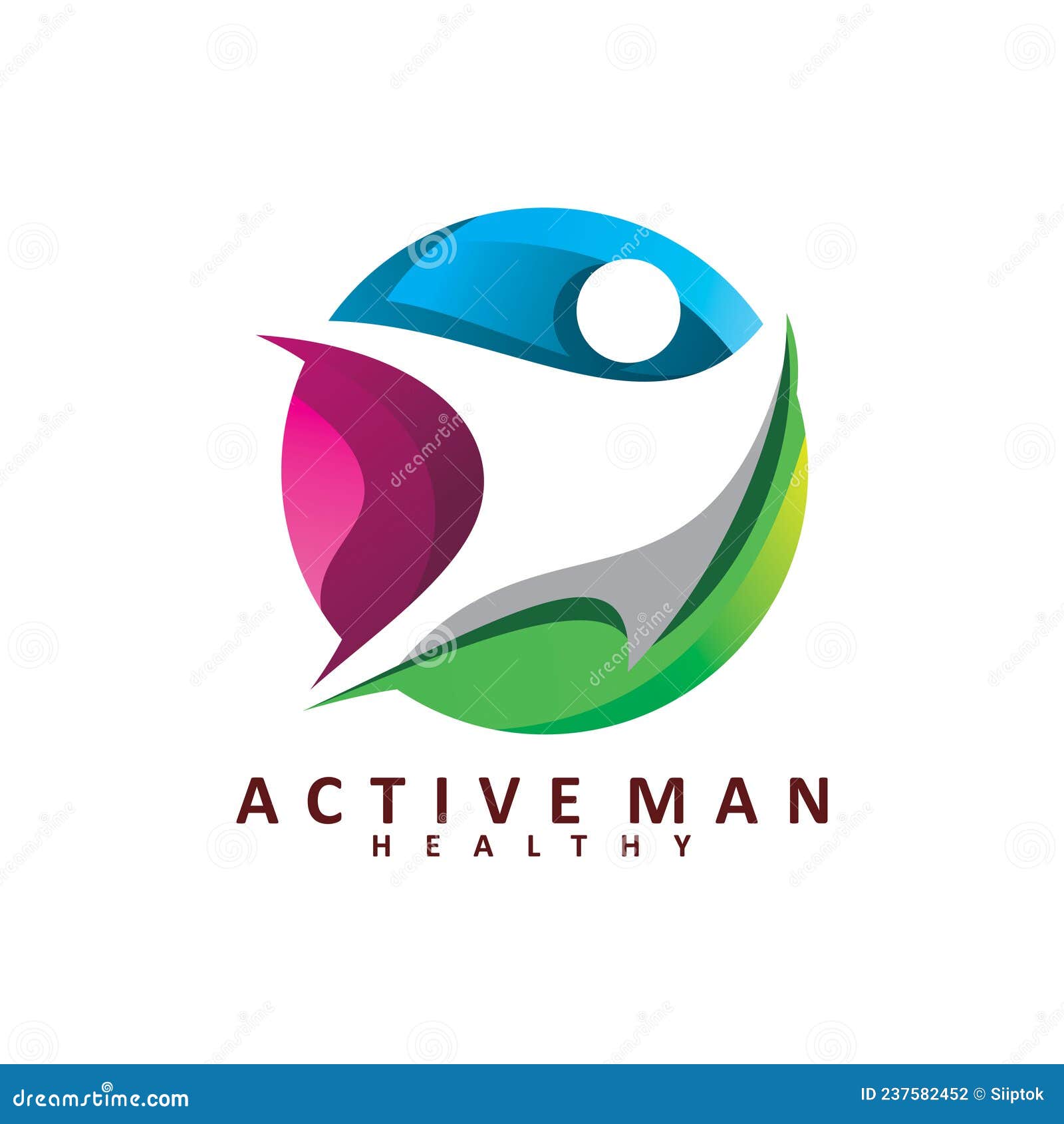 Full Color Active People Logo Design Stock Vector - Illustration of ...