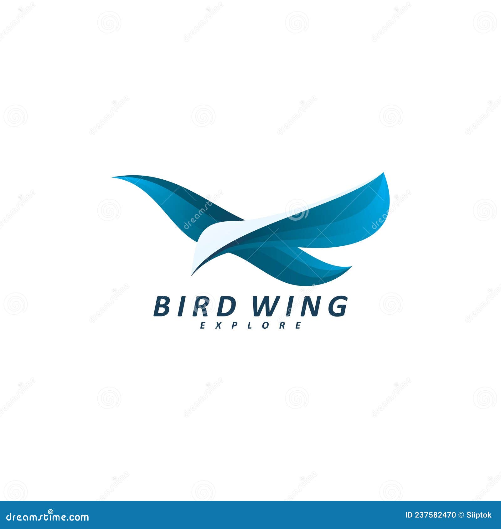 Modern Blue Flying Bird Wing Logo Design Stock Vector - Illustration of ...