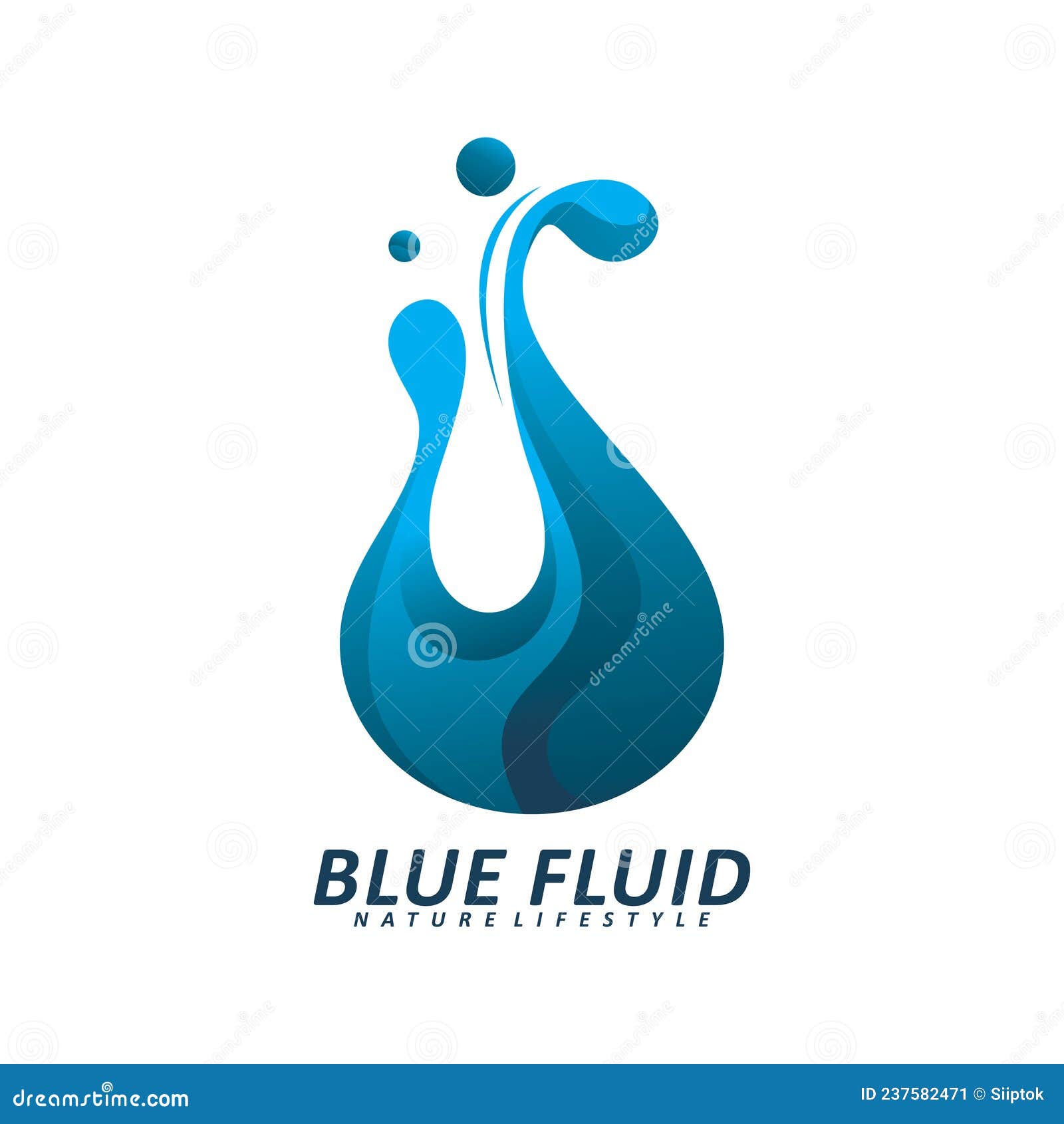 Blue Water Fluid Logo Design Stock Vector - Illustration of geometric ...