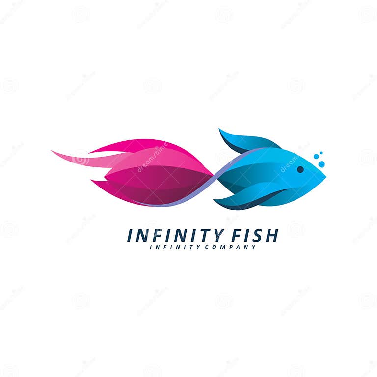 Infinity Fish Color Shape Logo Design Stock Vector - Illustration of ...