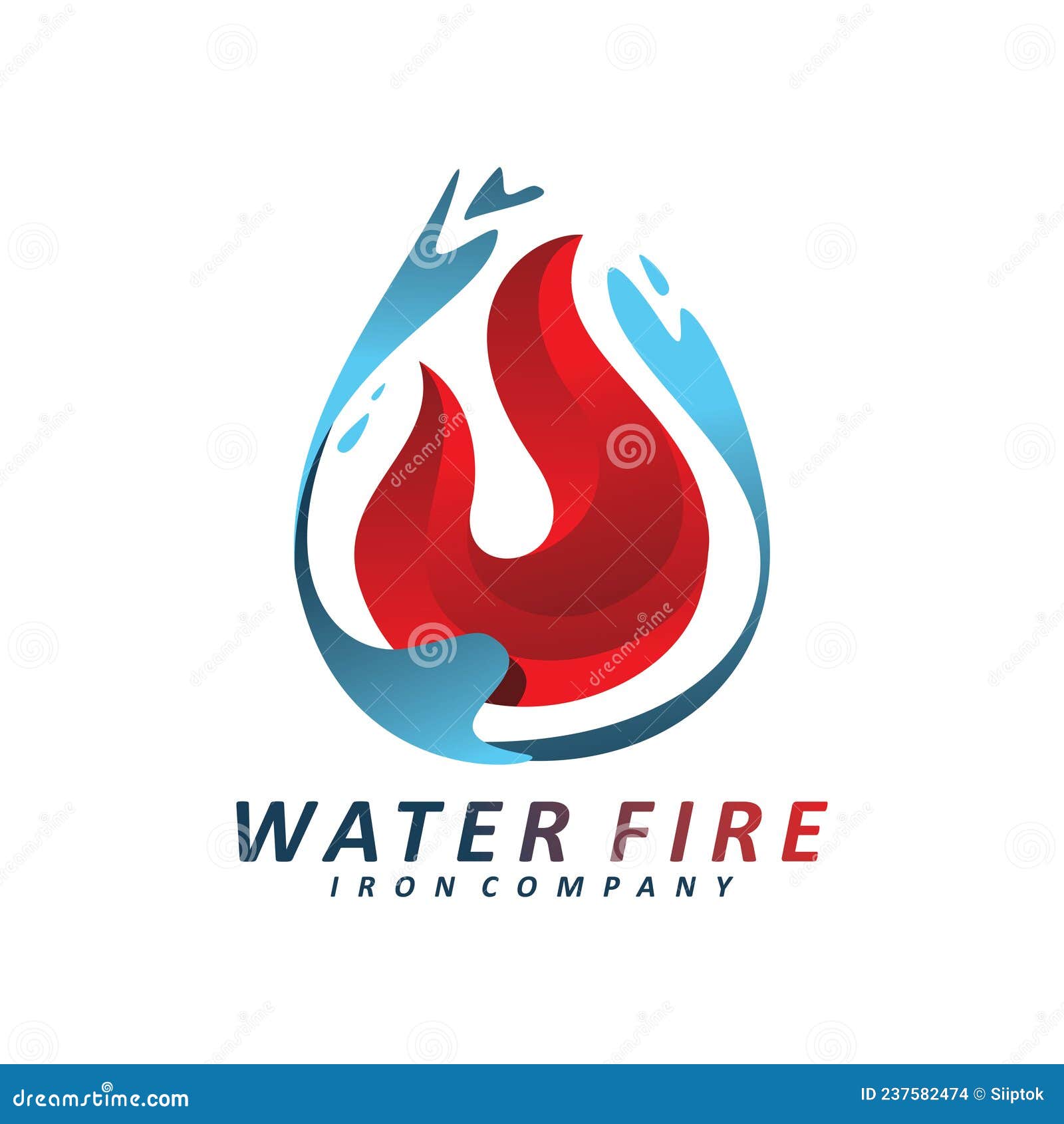 Water Fire Red Blue Color Logo Design Stock Vector - Illustration of ...