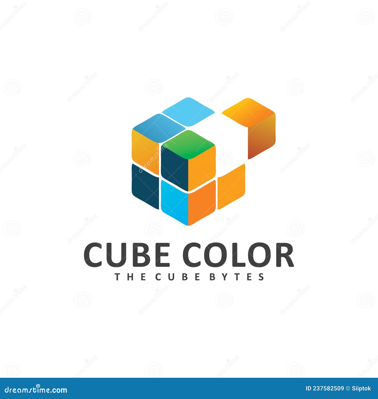 Full Color Cube Box Logo Design Stock Vector - Illustration of design ...
