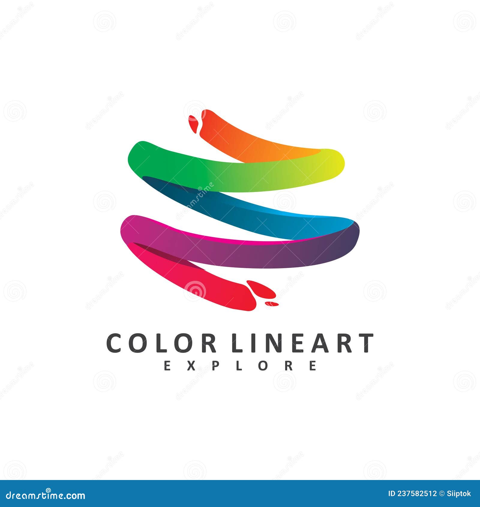 Full Color Brush Stroke Art Paint Logo Design Stock Vector ...