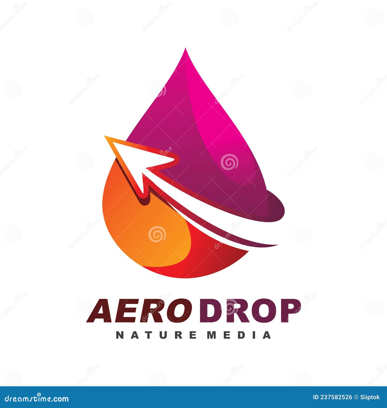 Water Drop Aero Arrow Logo Design Stock Vector - Illustration of color ...