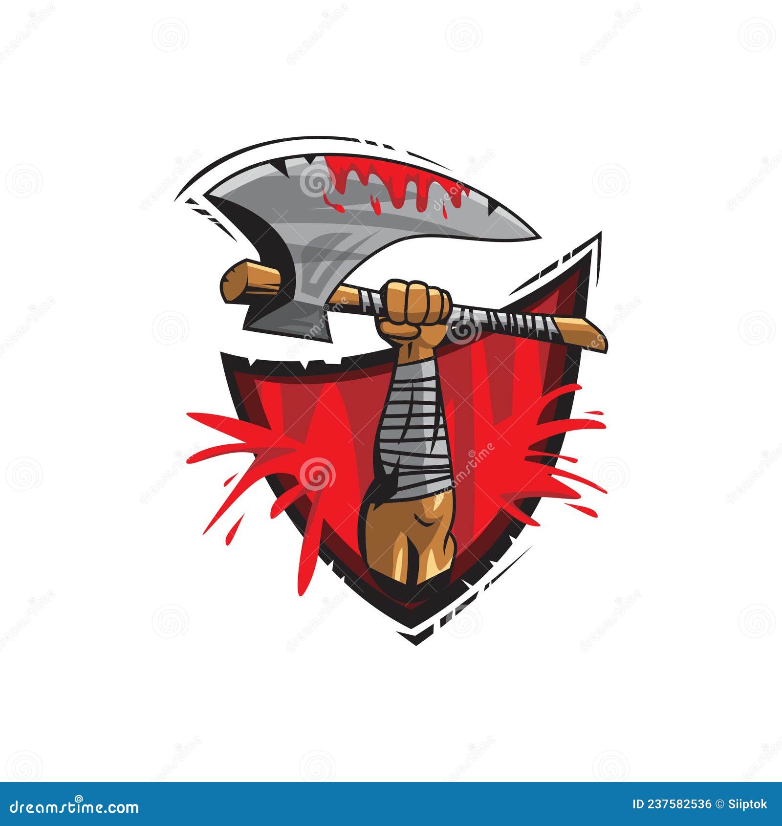 Hand Holding Ax Gaming Esport Logo Design Stock Vector - Illustration ...