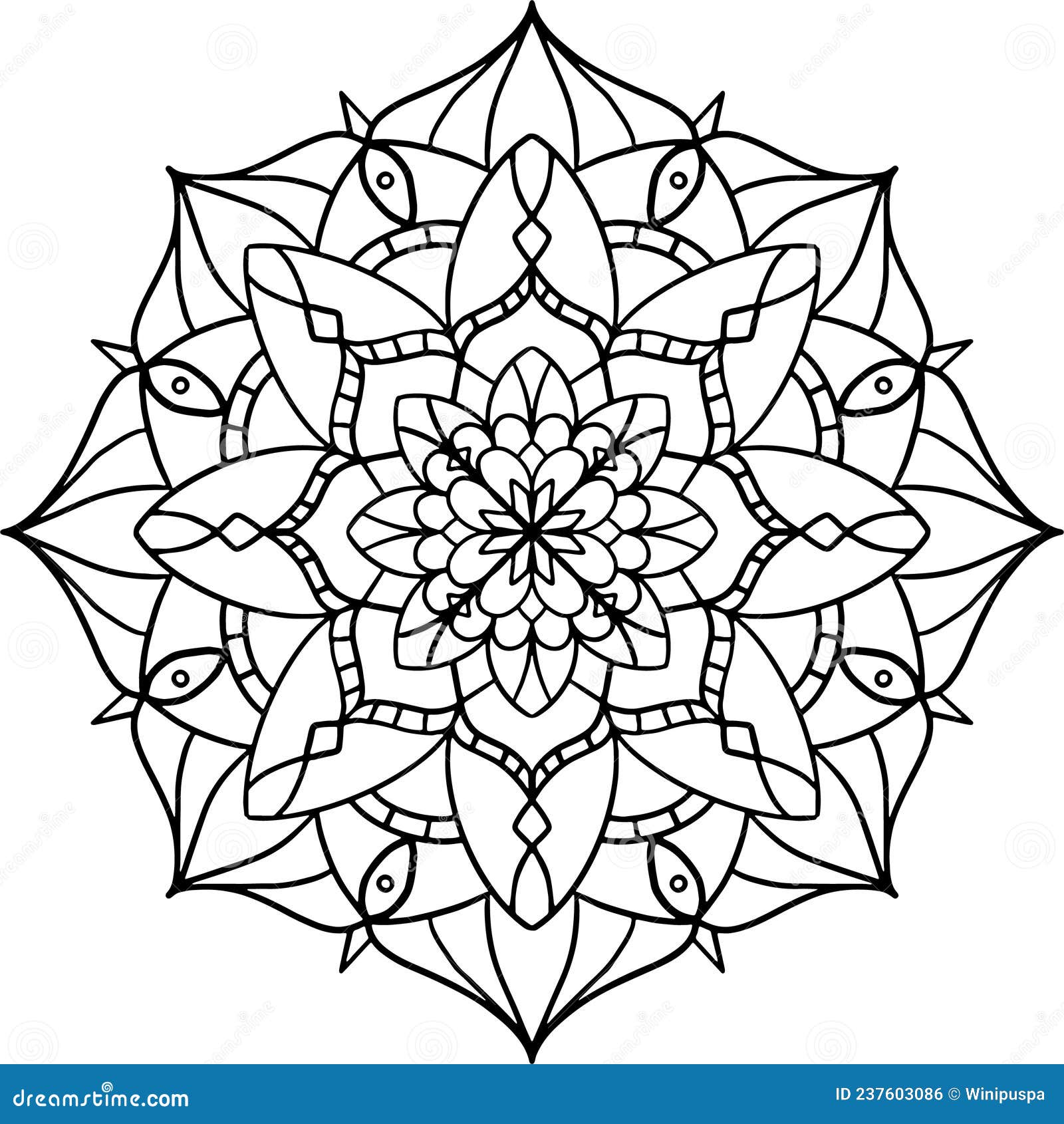 Mandala 11b. Design Vector Logo Icon Illustration Stock Vector ...
