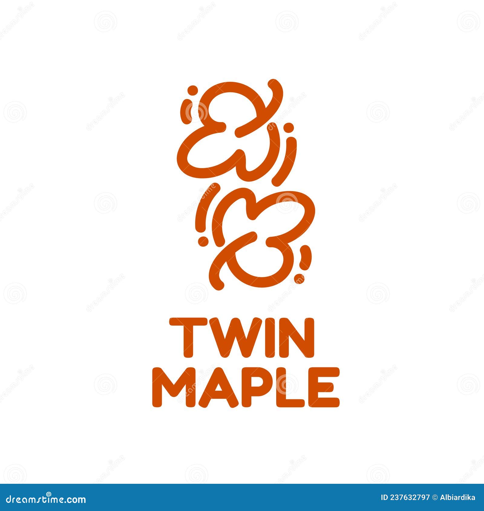 Twin Double Maple Leaf Nature Logo Concept Design Stock Vector ...