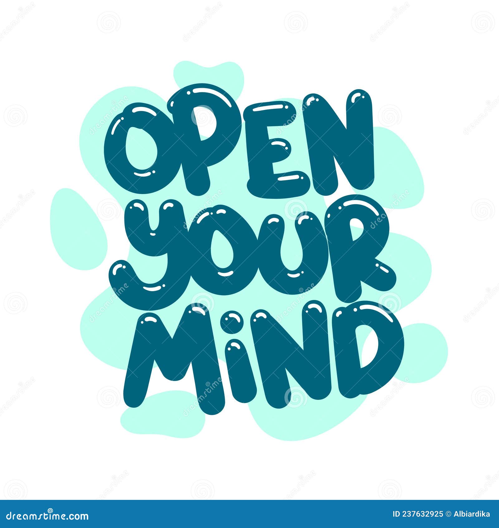 Open Your Mind Quote Text Typography Design Graphic Vector Illustration ...