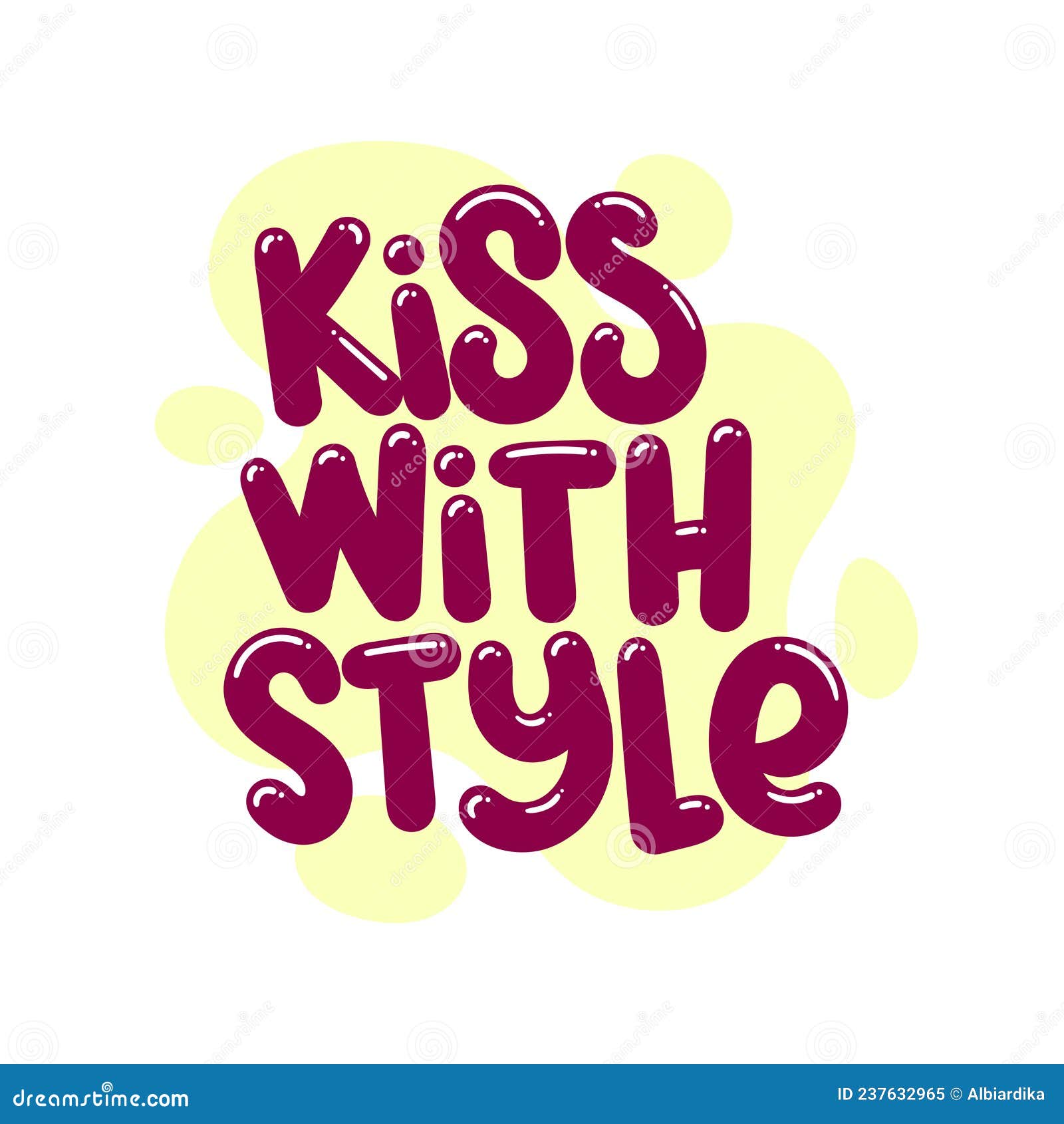 Kiss with Style Quote Text Typography Design Graphic Vector ...