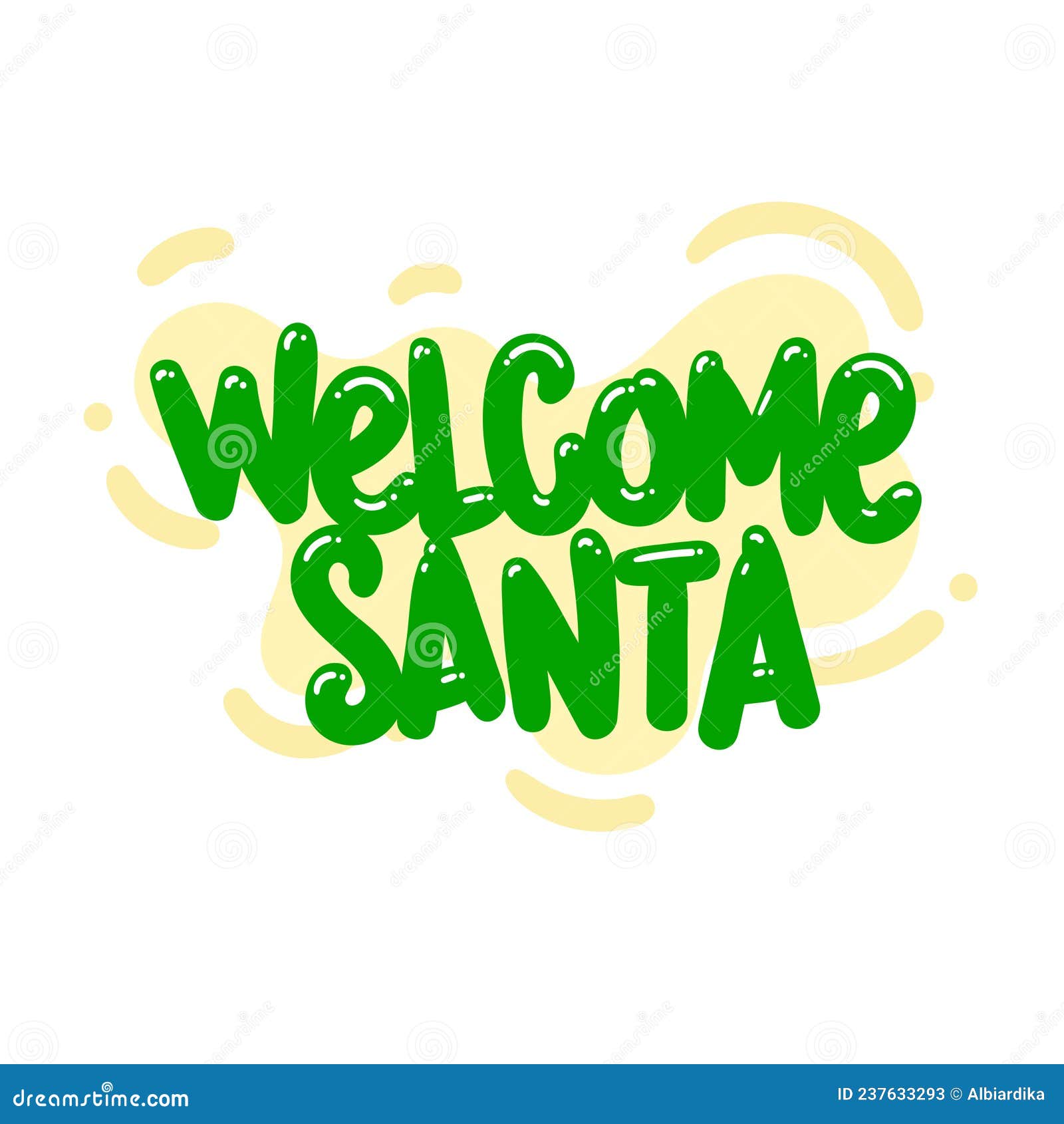 Welcome Santa, Vector Lettering Isolated Christmas Illustration ...