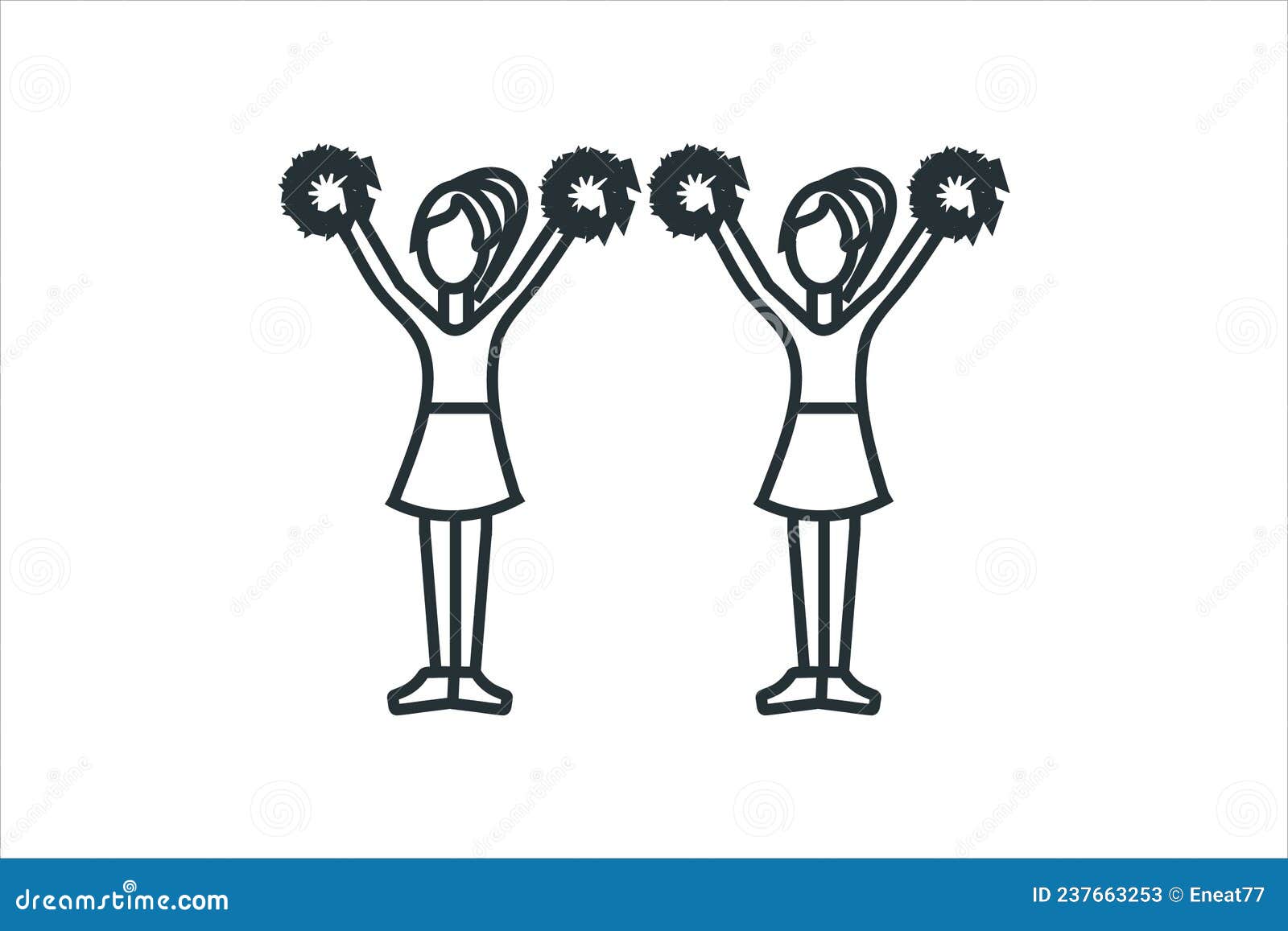 Cheerleader Icon Line Art Stock Illustration. Stock Vector ...