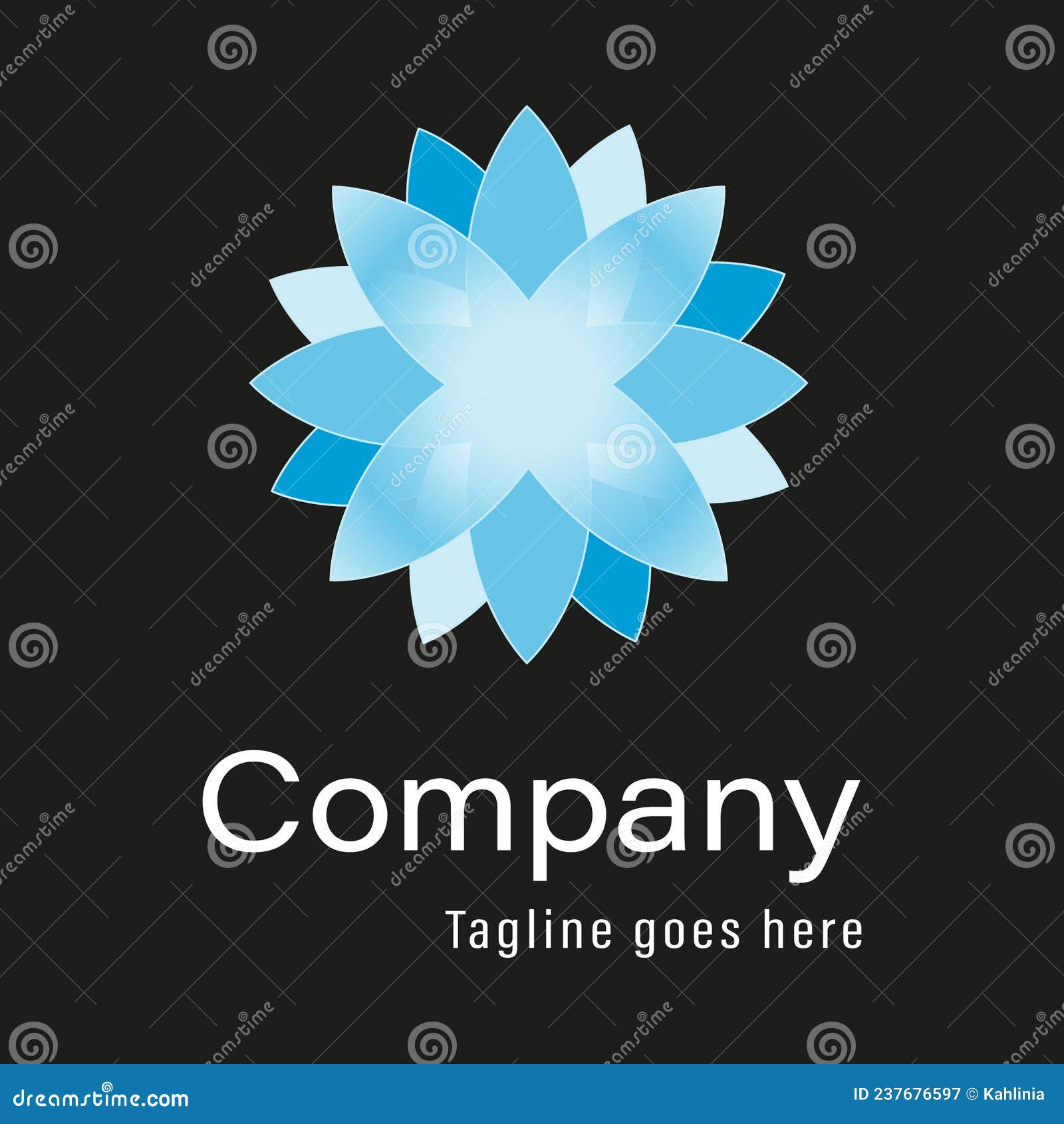 Multi Blue Tones Floral Business Logo. Bluish Flower Layers. Stock ...