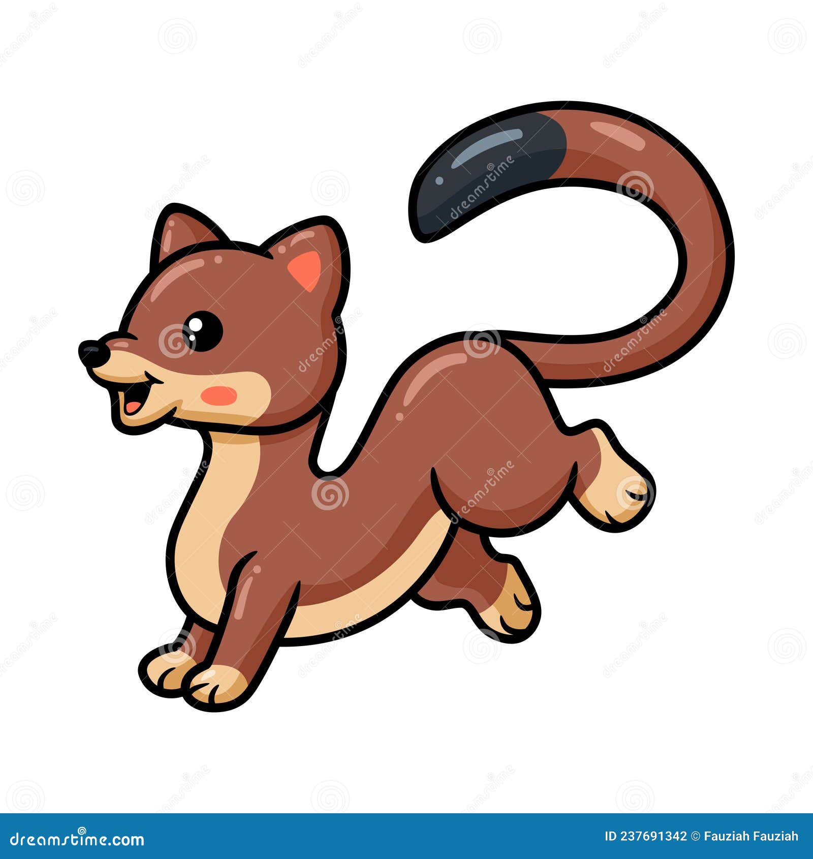 Weasel Cartoon Mascot Wearing Tie And Carrying Suitcase Vector ...