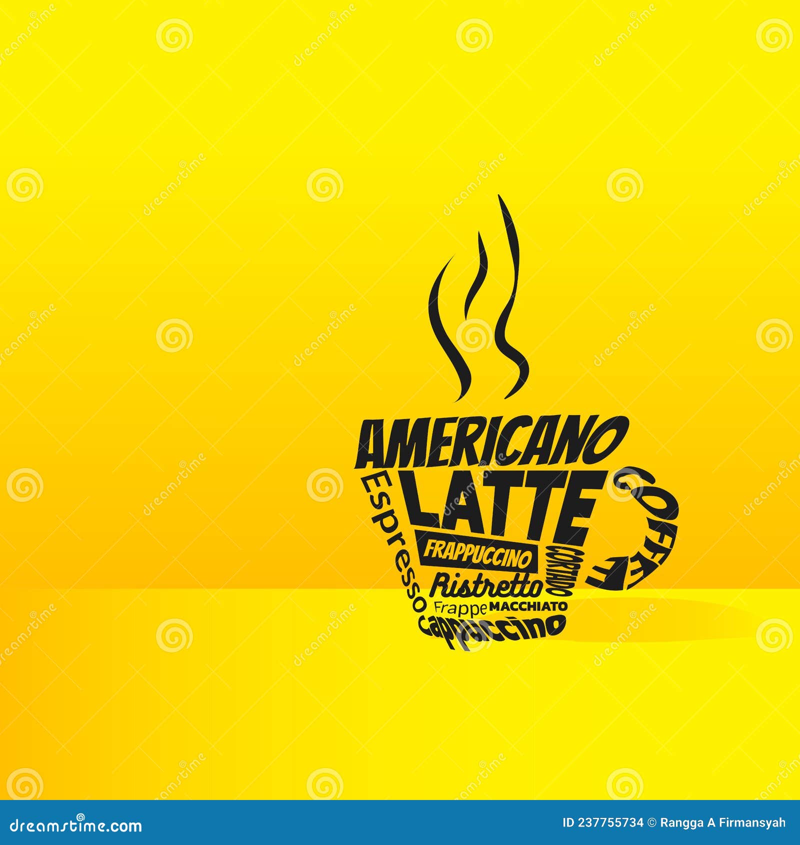 Kind of Coffee Names in Cup Shape Stock Vector - Illustration of ...