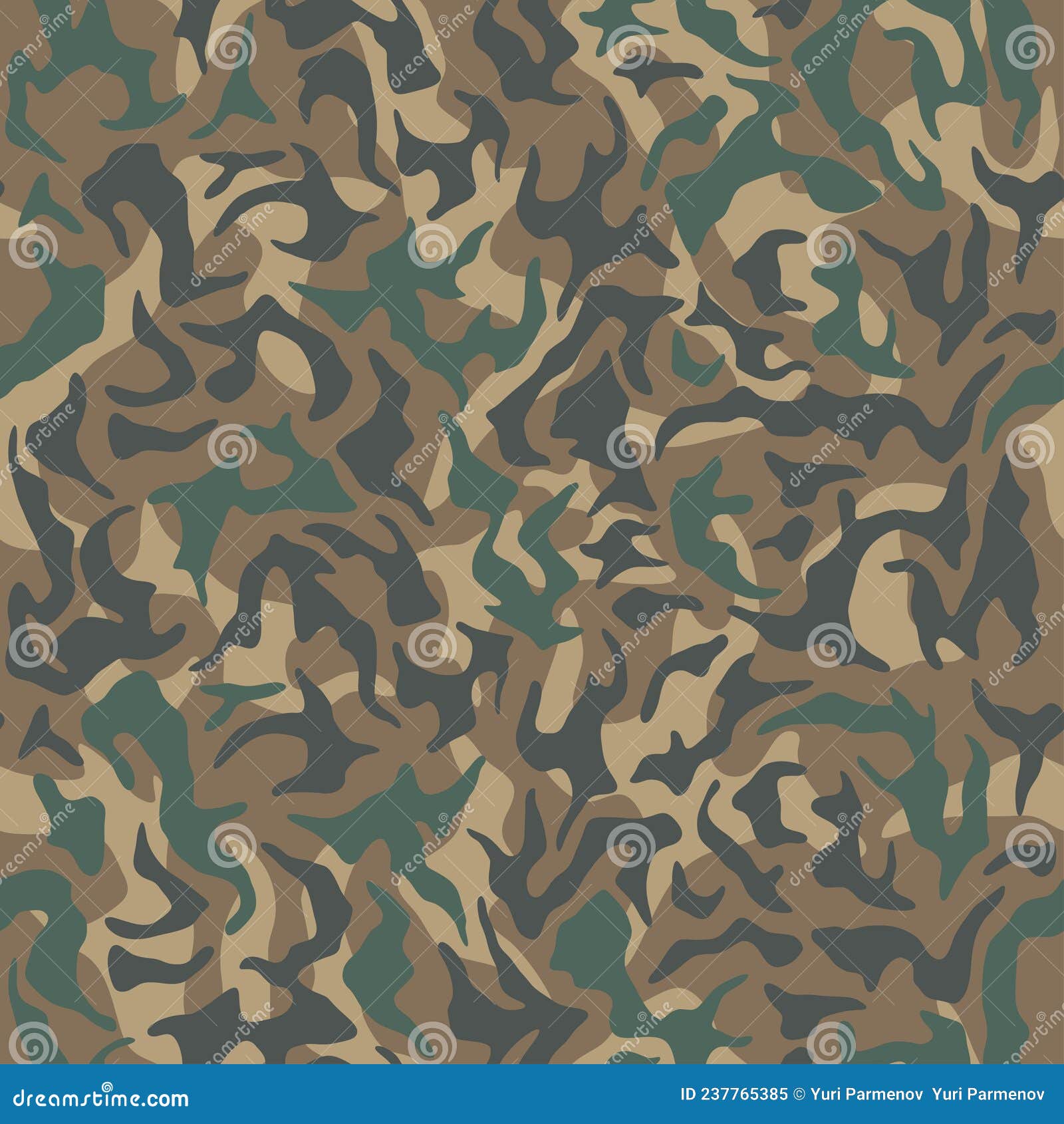 Woodland Camouflage Seamless Pattern. Camo Background, Natural Curved ...
