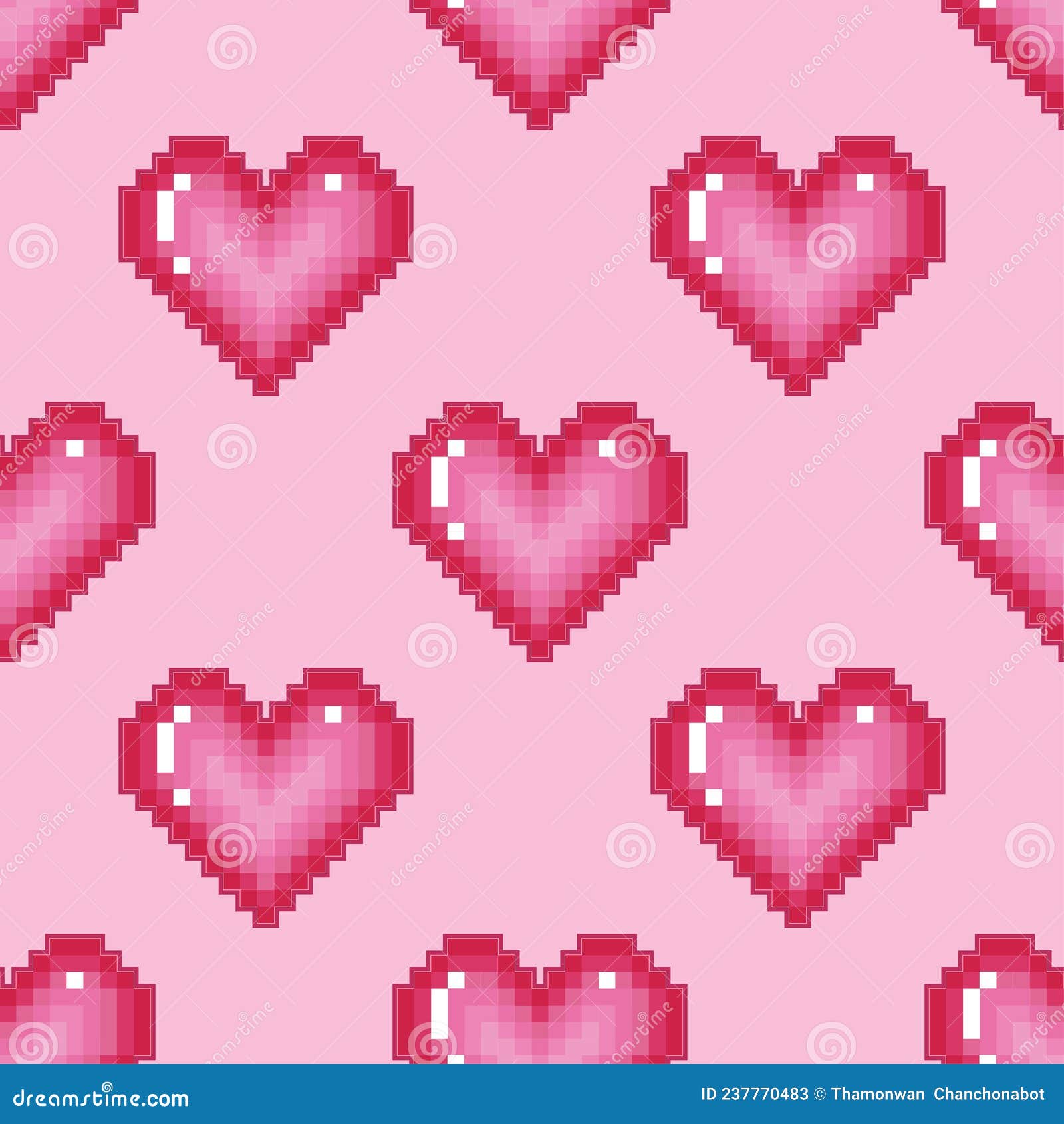 Pink Hearts Valentine Seamless Stock Vector - Illustration of symbol ...