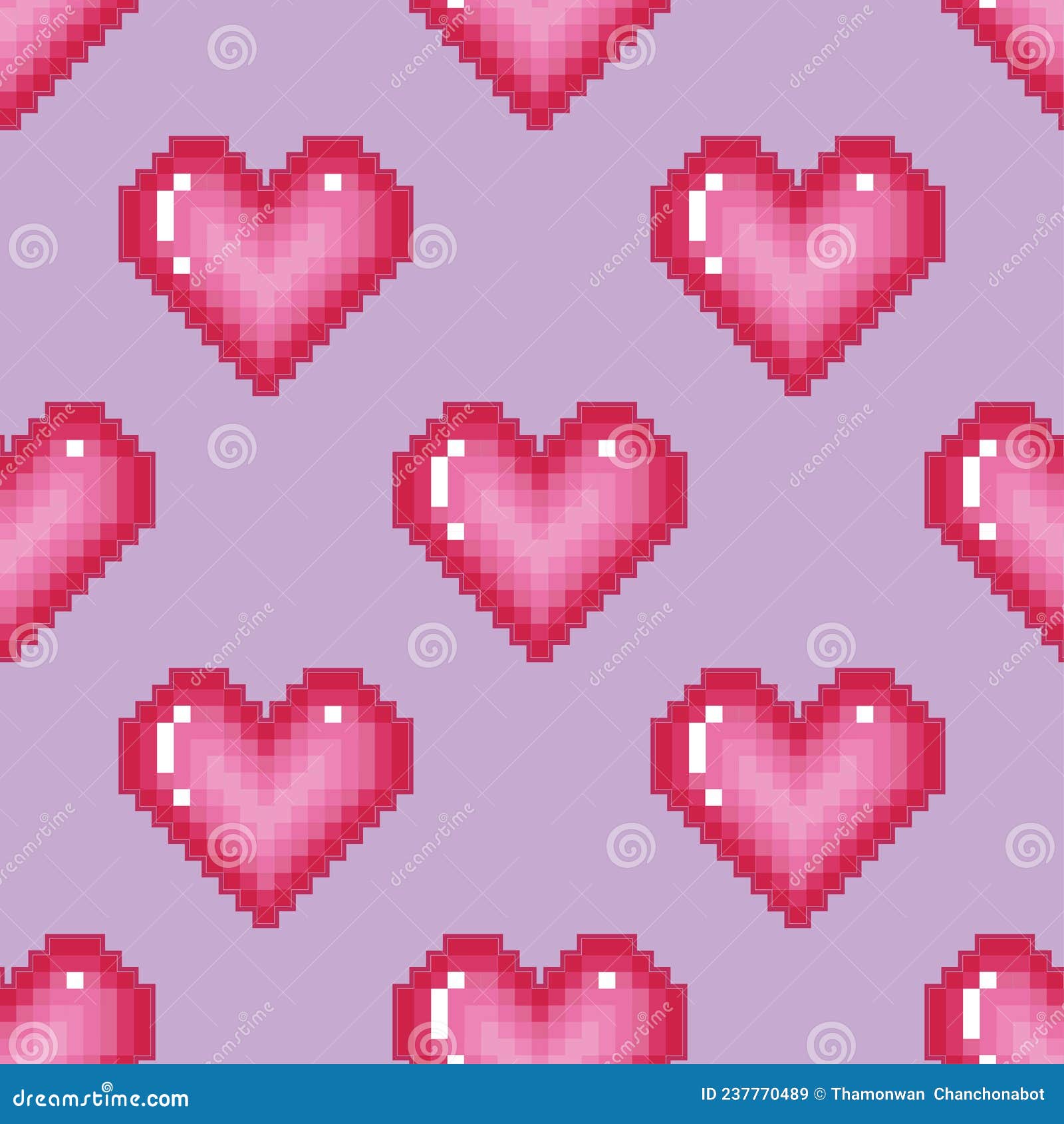 Pink Hearts Valentine Seamless Stock Vector - Illustration of heart ...