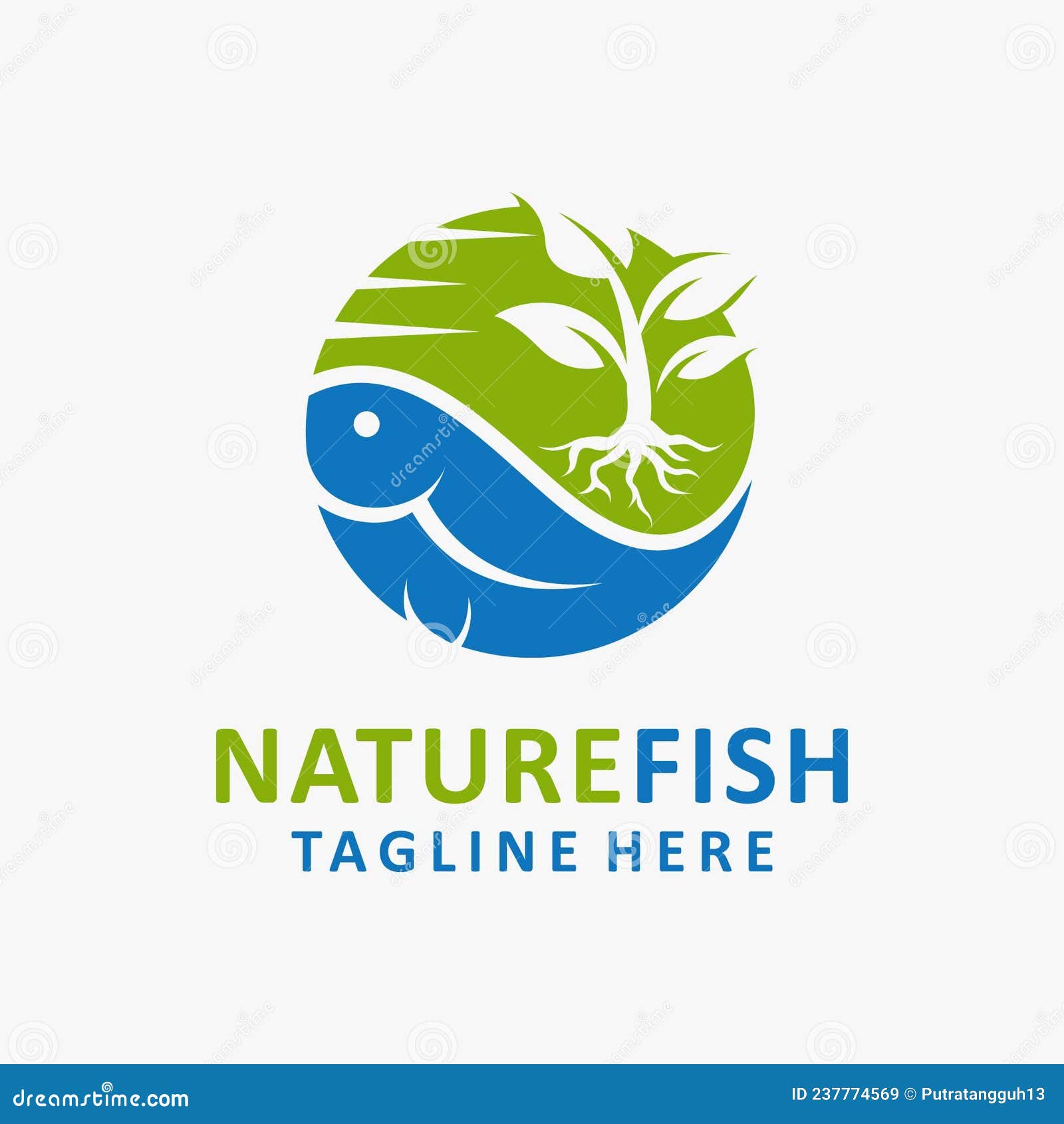 Nature fish logo design stock vector. Illustration of creative - 237774569
