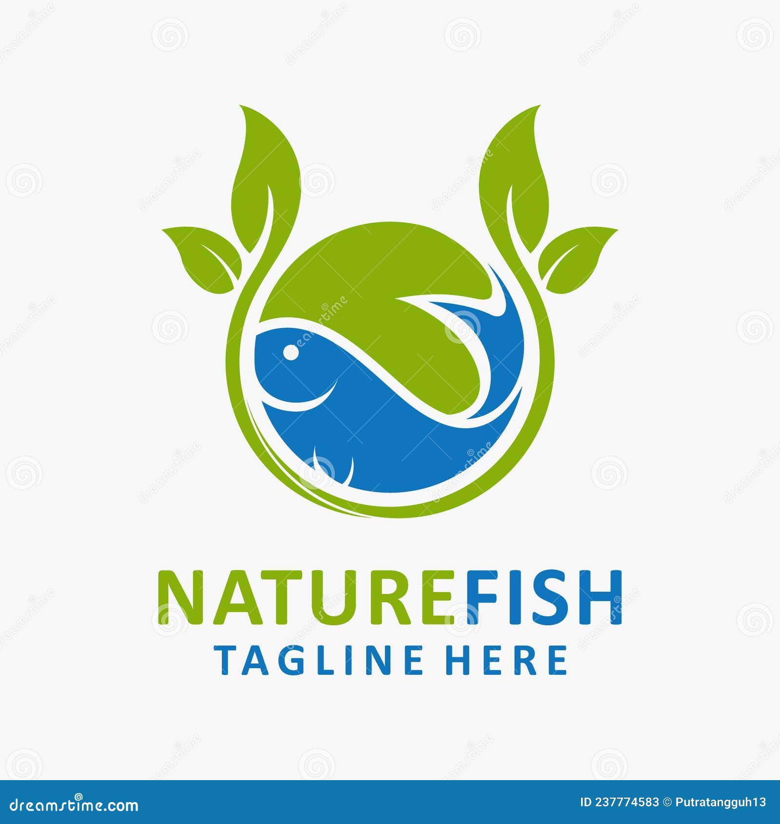 Nature fish logo design stock vector. Illustration of animal - 237774583