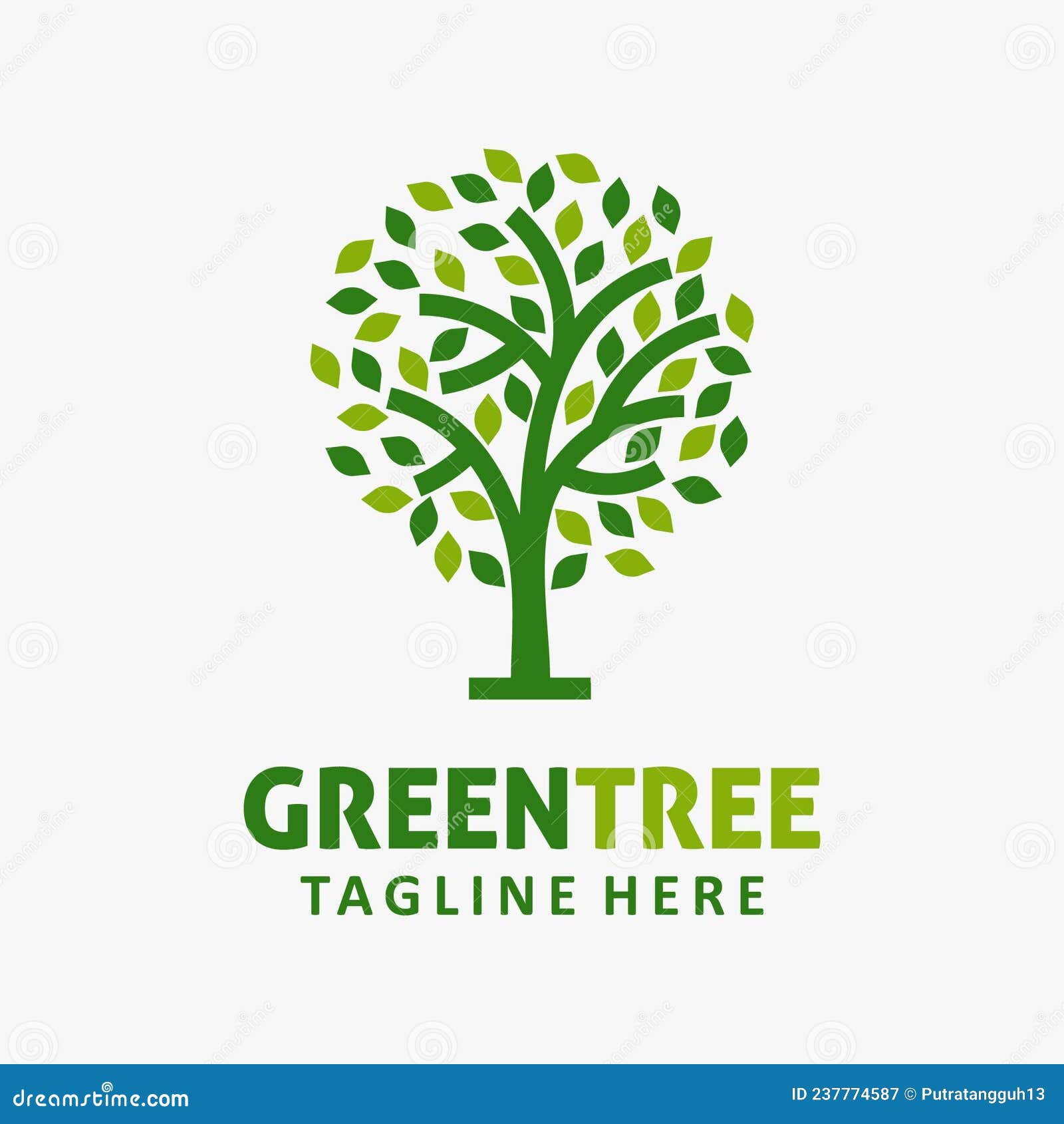 Green tree logo design stock vector. Illustration of geometric - 237774587