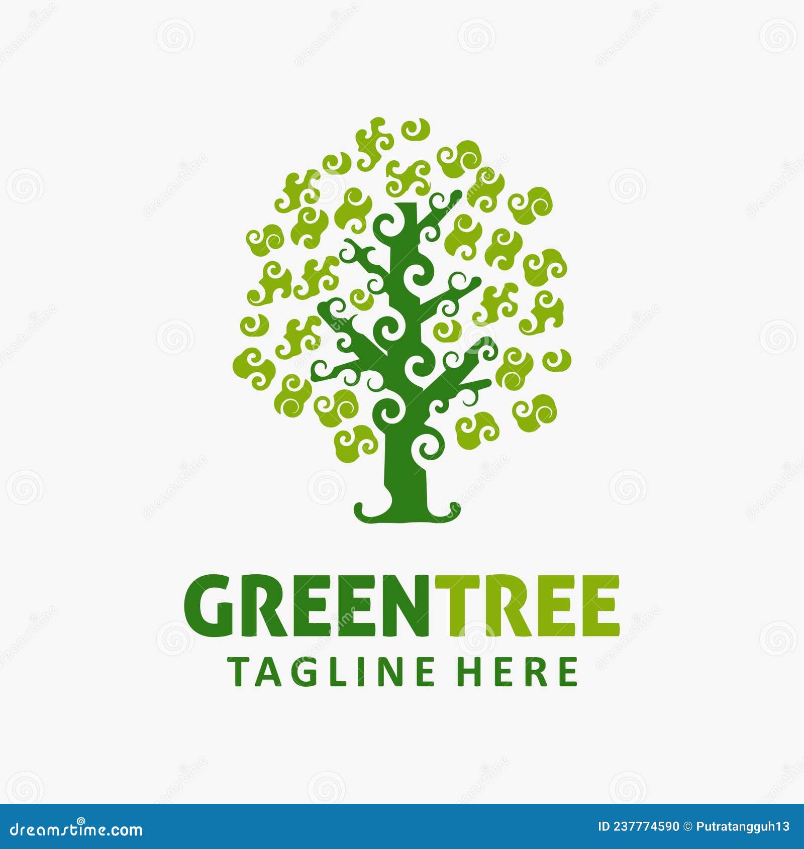 Green tree logo design stock vector. Illustration of forest - 237774590