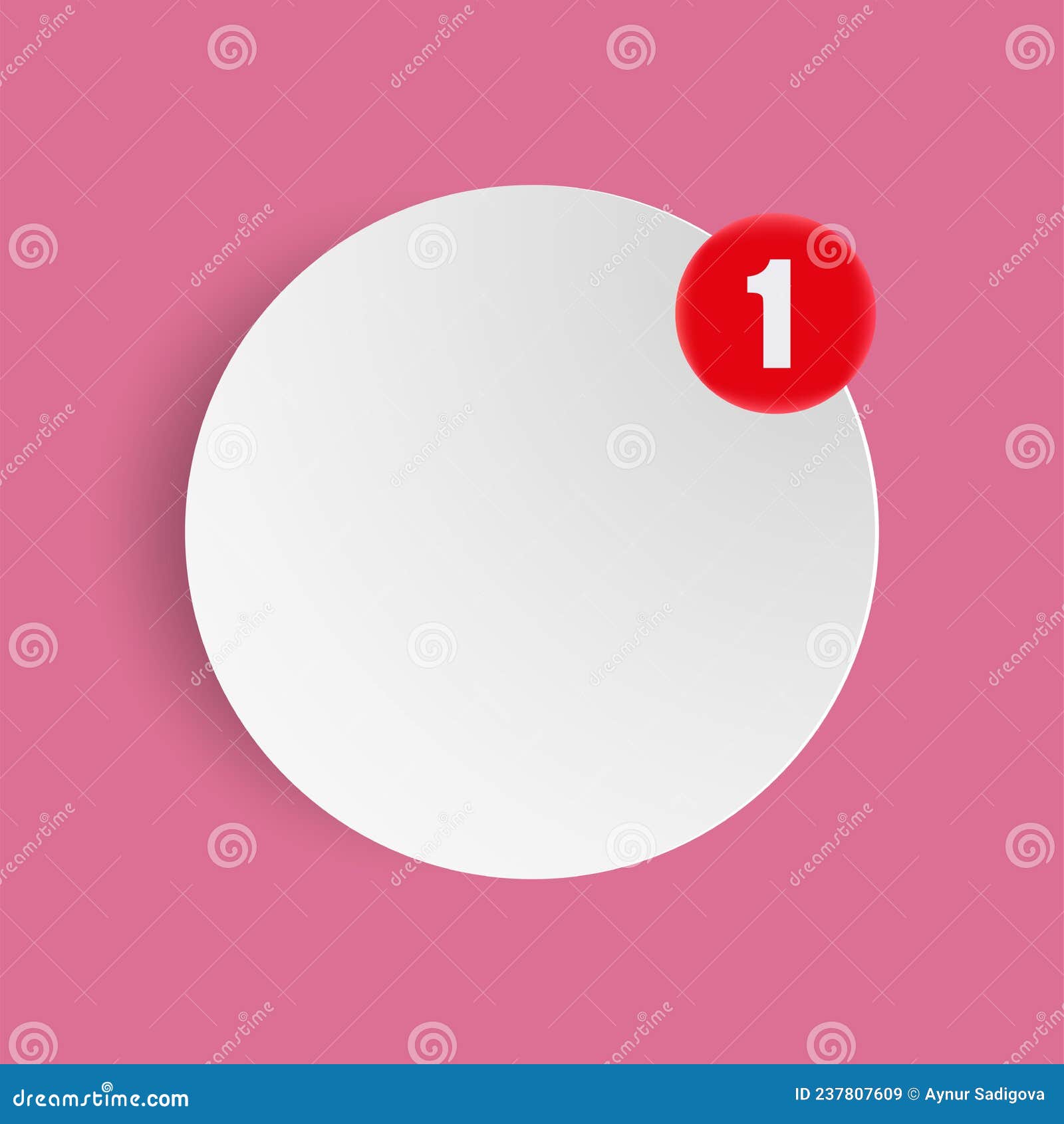 White Icon Template with Red Notification Circle. Stock Vector ...