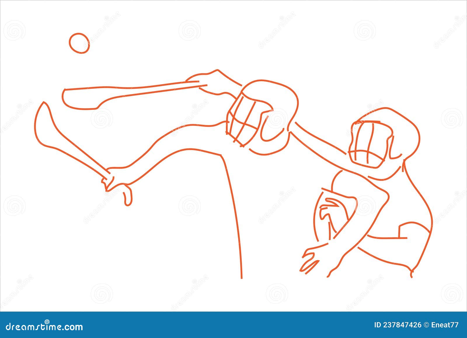 Hurling Line Art on White Background. Abstract Vector Hurling Symbol ...