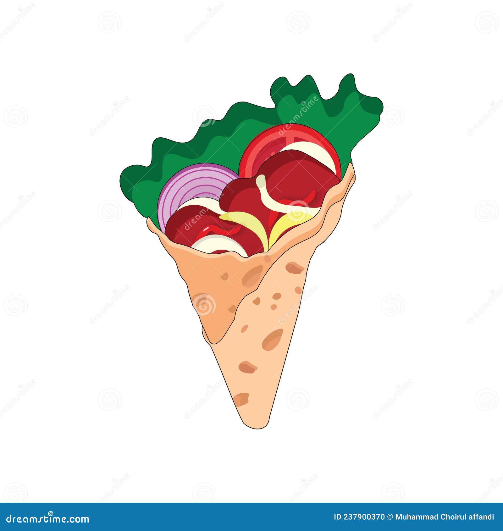 Kebab Isolated Coloring Page For Kids Cartoon Vector | CartoonDealer ...