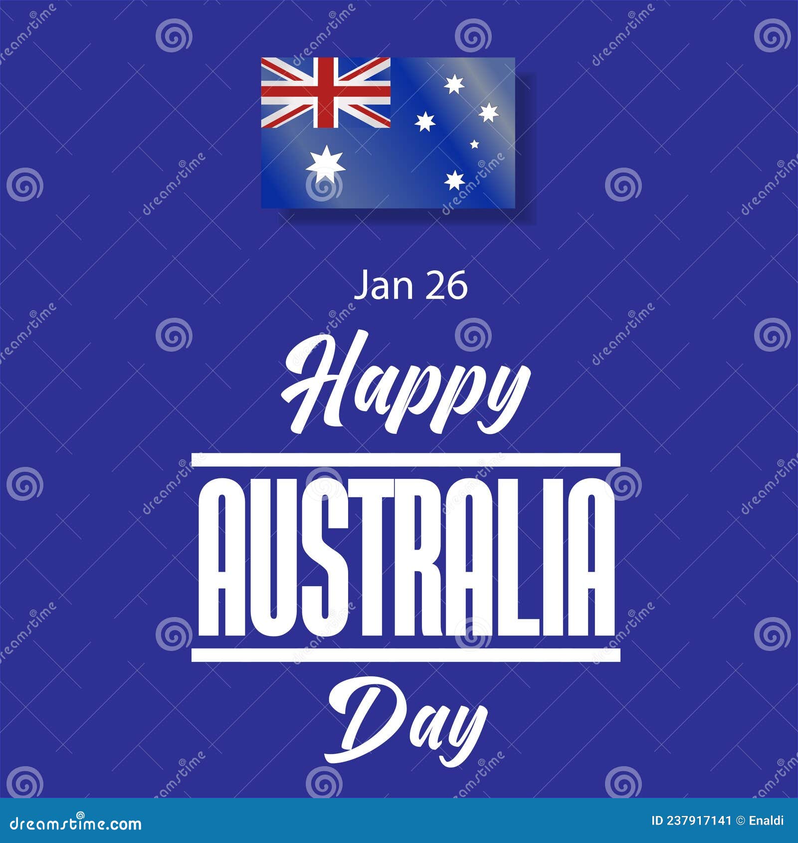 Happy Australia Day Greetings Card and Sign Vector Illustration Stock ...